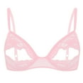 Jowowha Womens Floral Lace Portrait Open Tip Bra Wire Free Unlined