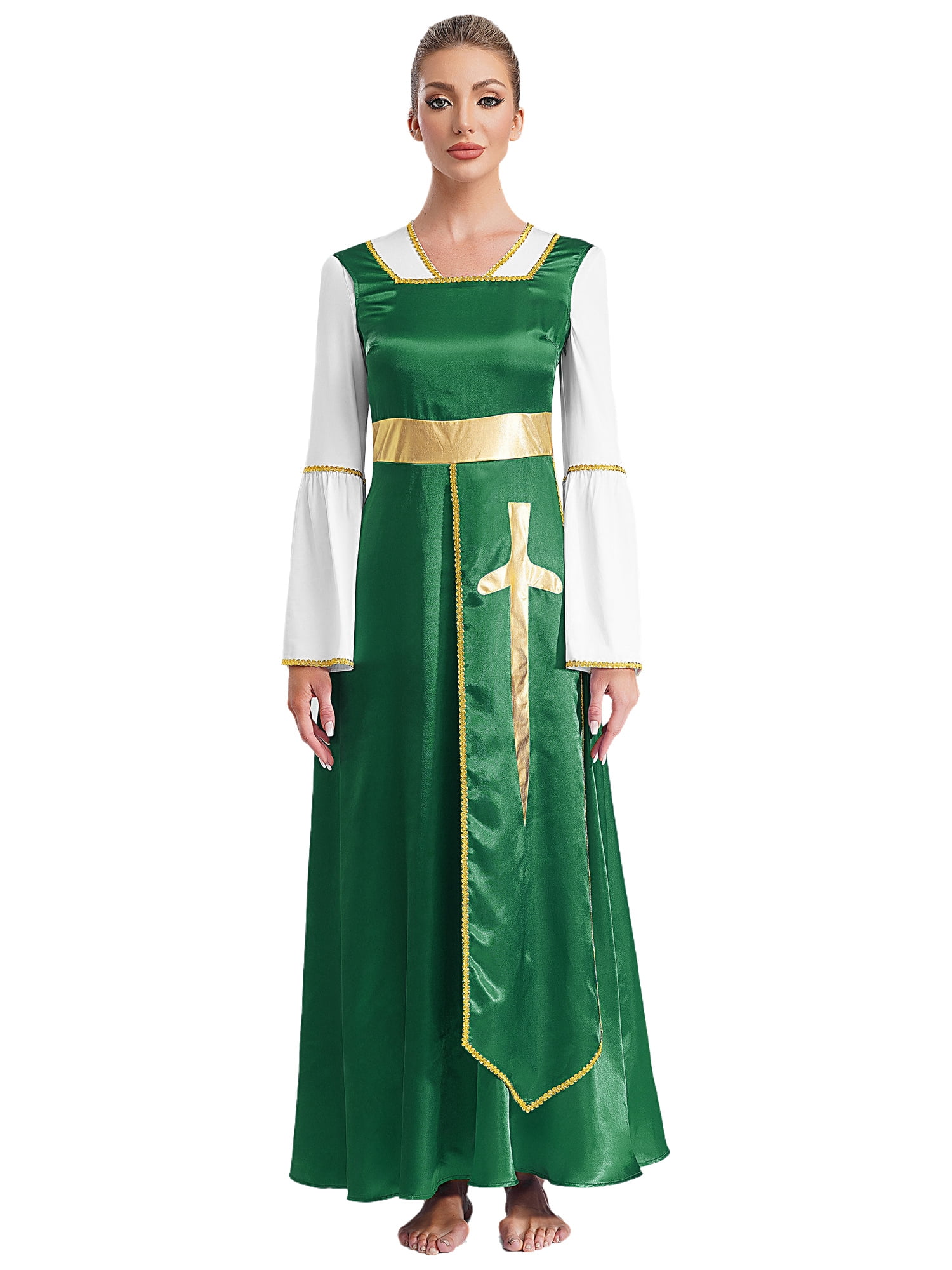 Jowowha Women's Praise Dance Tunic Sleeveless Maxi Dress Worship Dance ...