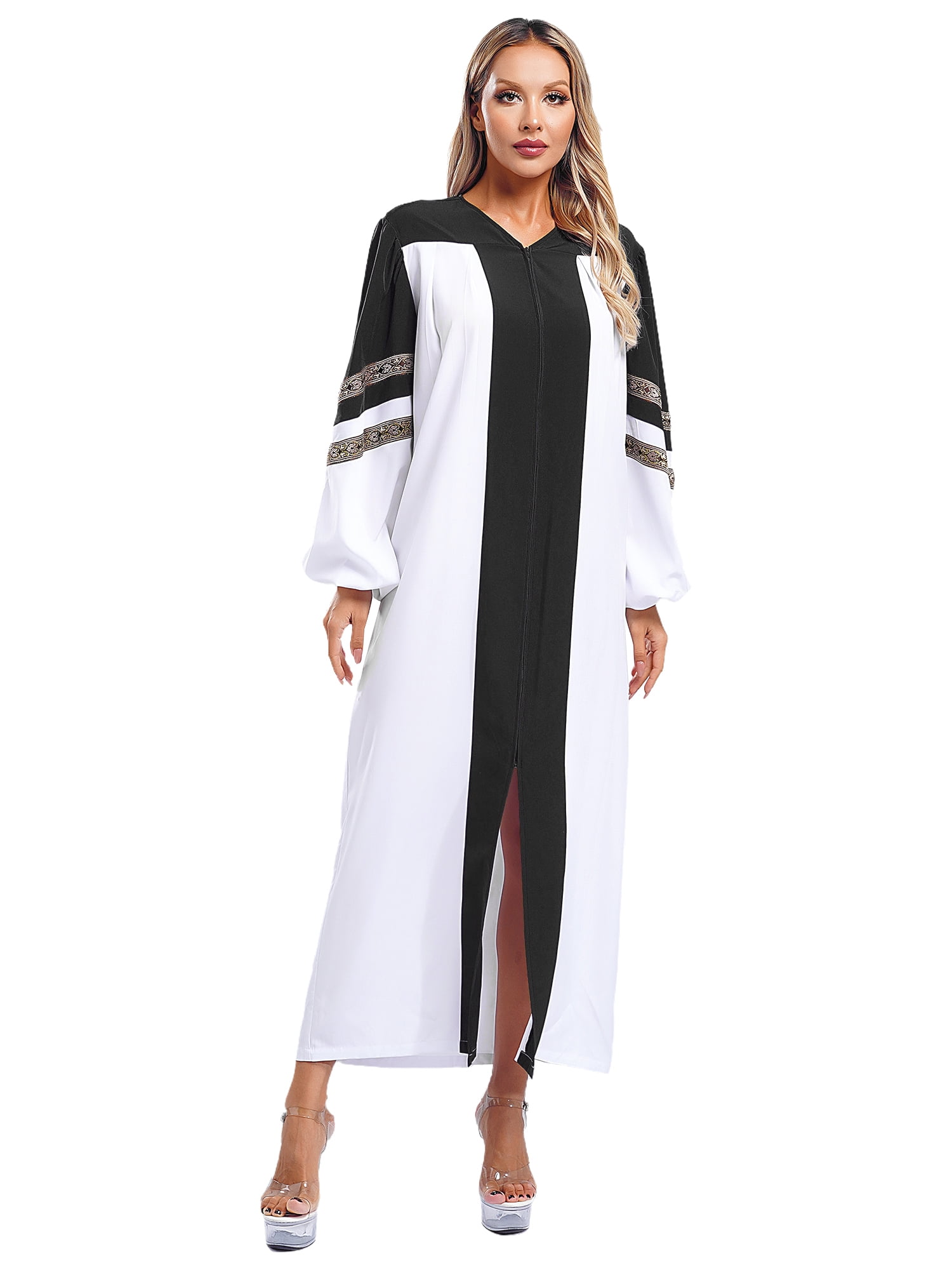 Jowowha Womens Choir Robe for Church Long Sleeve V-Neck Clergy Gown ...