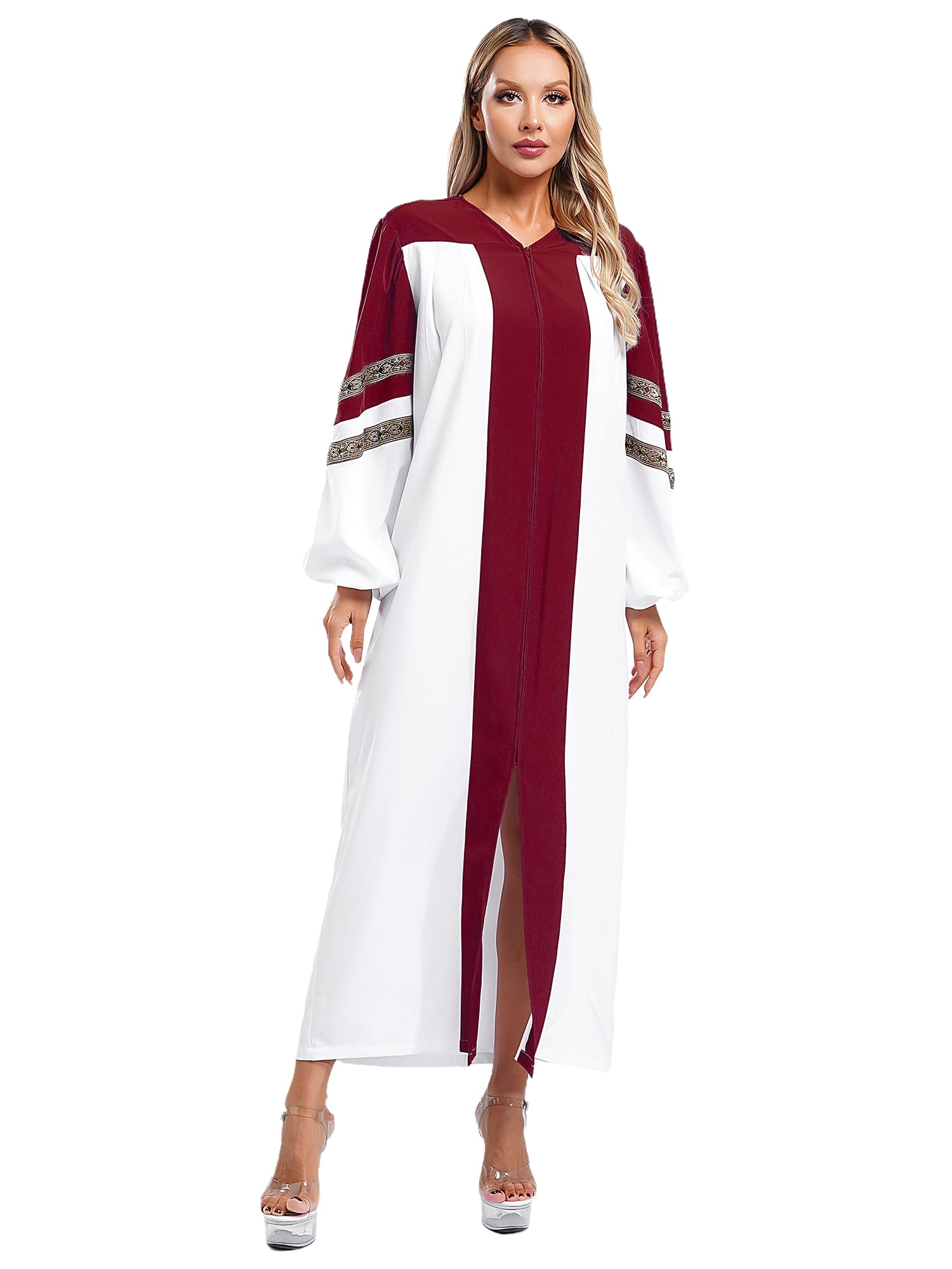 Jowowha Womens Choir Robe for Church Long Sleeve V-Neck Clergy Gown ...