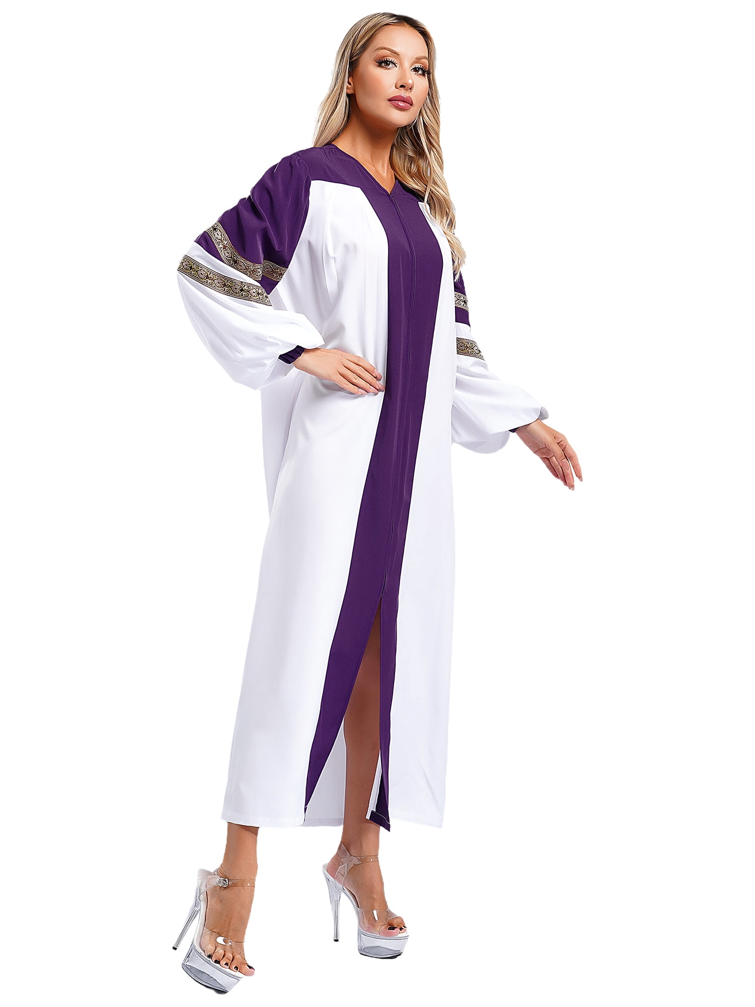 Jowowha Womens Choir Robe for Church Long Sleeve V-Neck Clergy Gown ...