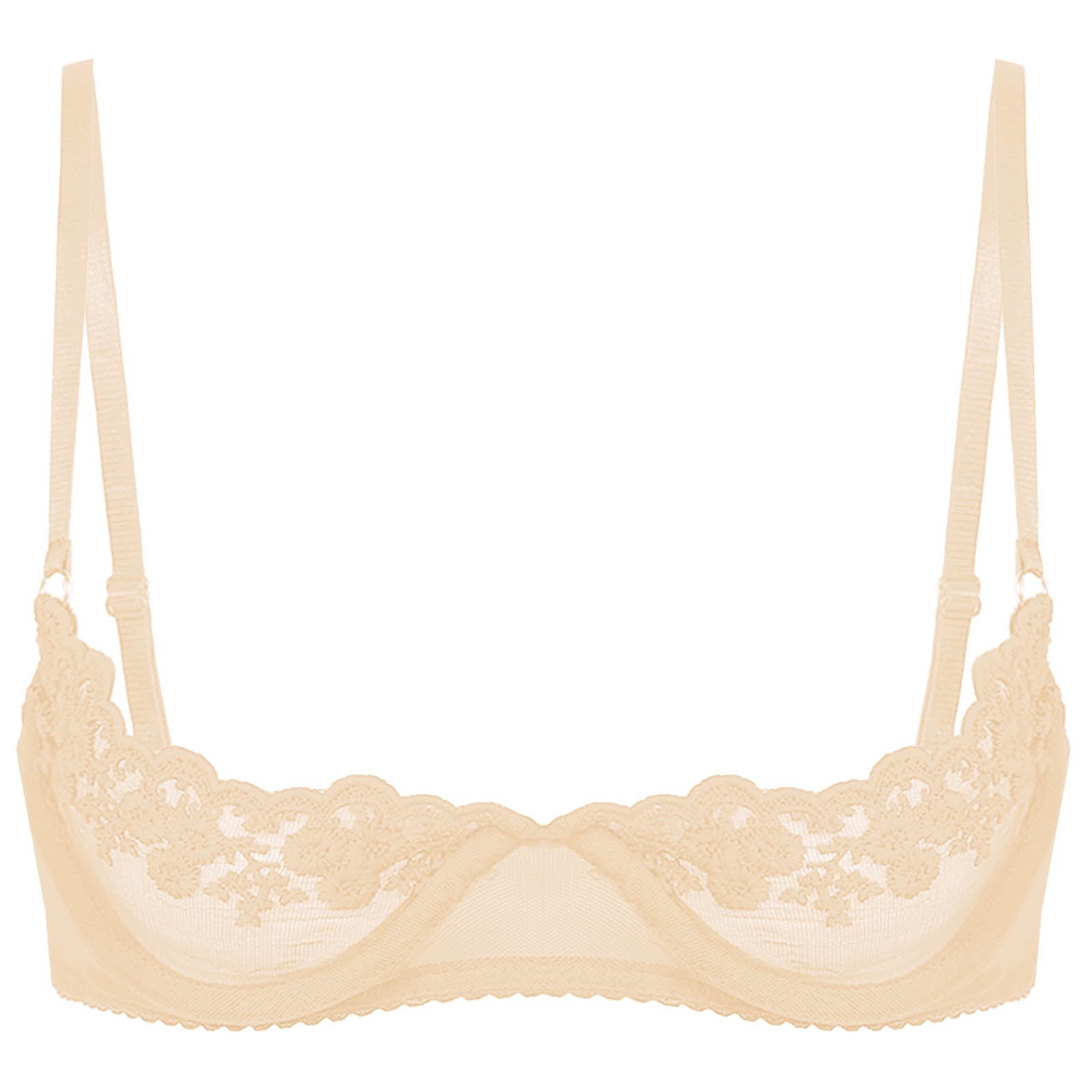Jowowha Womens Sexy Sheer Lace Lingerie 1 4 Cups Bare Exposed Breast
