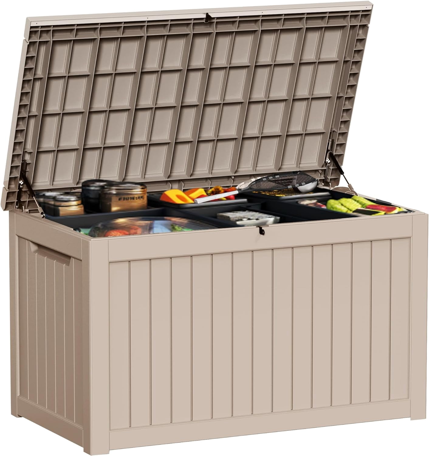 Joxxoaa, 230 Gallon Waterproof Outdoor Storage Box, Resin Deck Box ...