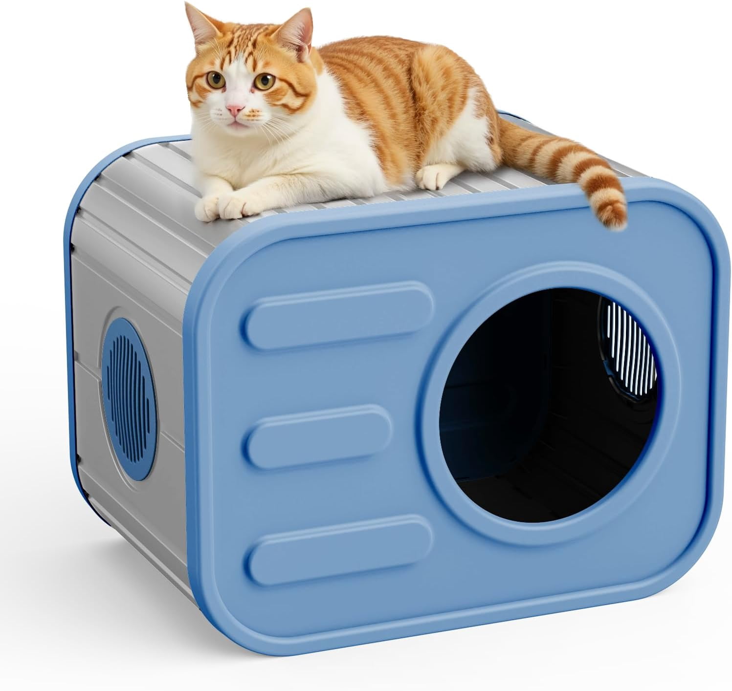 Joxxoaa Outdoor resin weatherproof cat house,ventilated and insulated ...