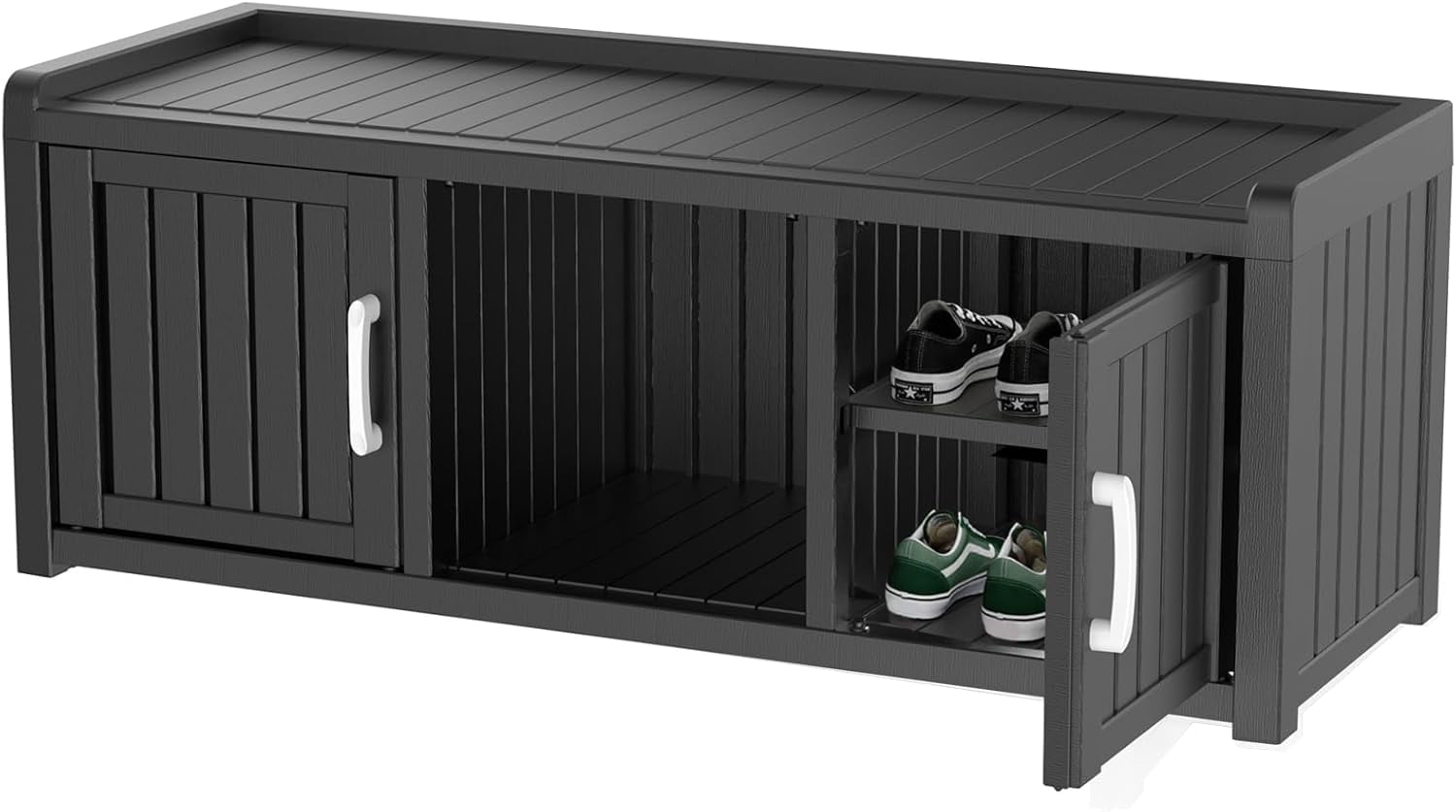 Joxxoaa storage Benches 120 Gallon 2-Door Shoe Cabinet – Resin Shoe ...