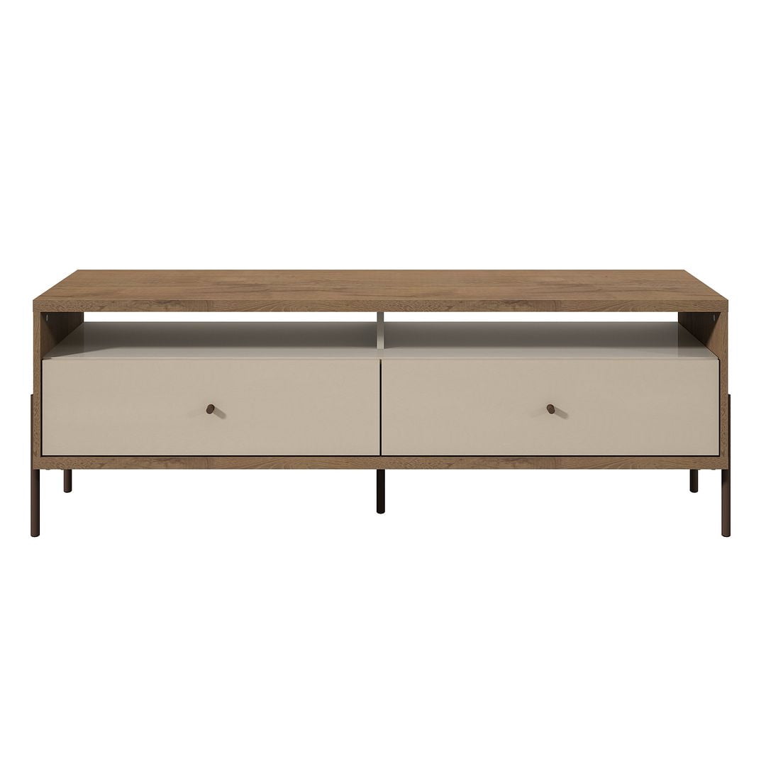 Joy 59" TV Stand with 2 Full Extension Drawers in Off White - Walmart.com