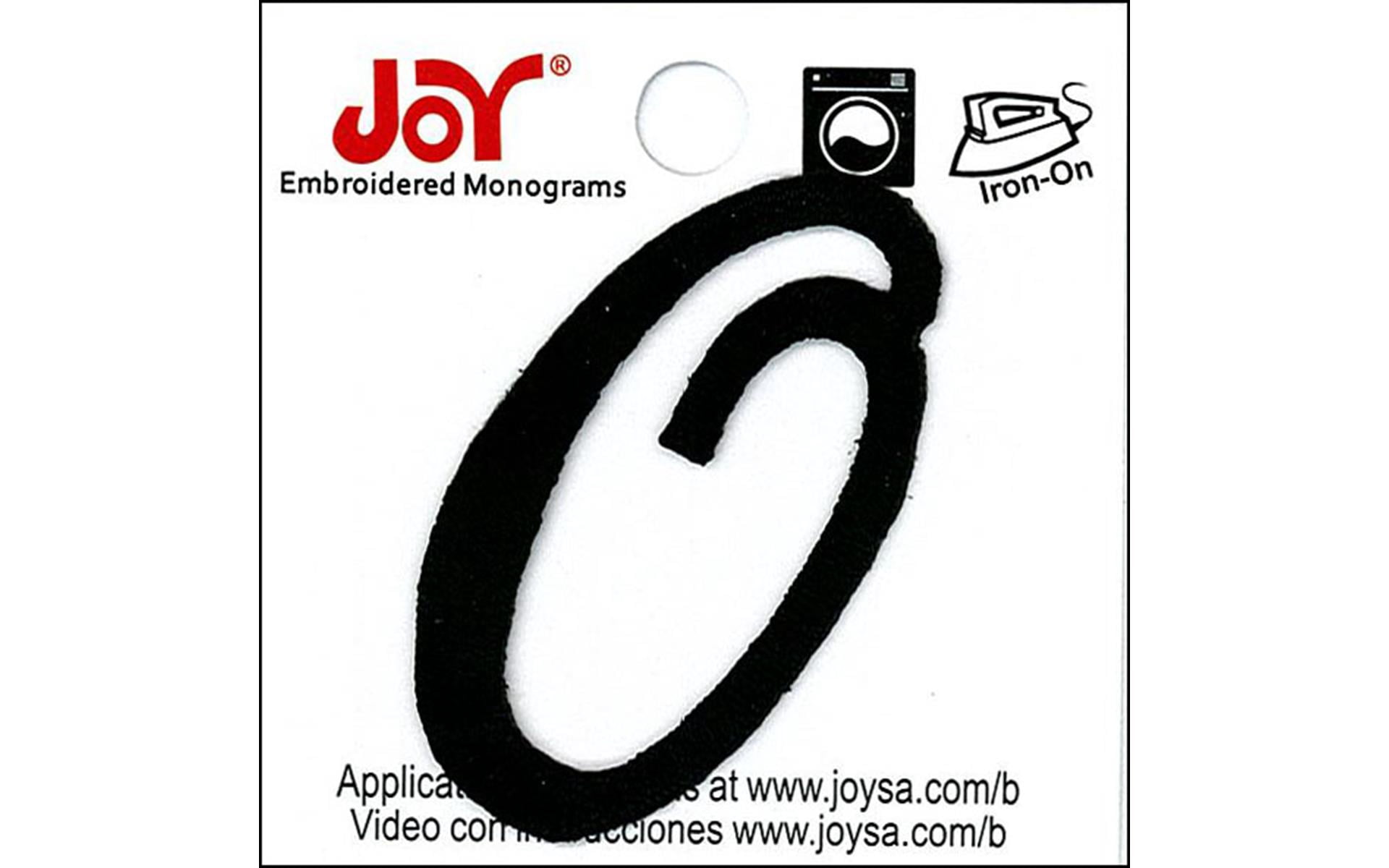 Joy Applique Letter Iron On Script 1.5" Black O - Walmart.com