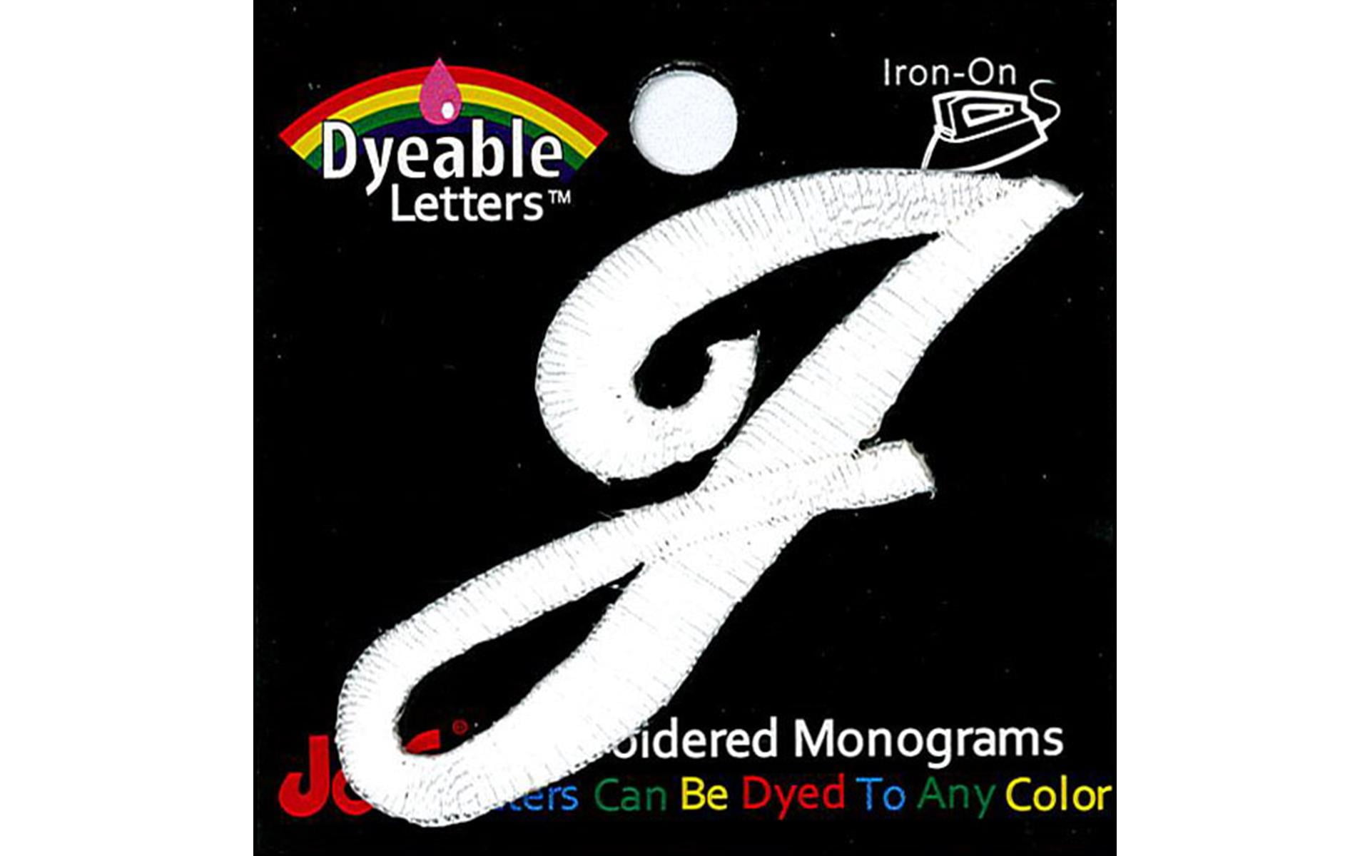 Joy Applique Letter Iron On Script Dye 1.5" Wht J - Walmart.com