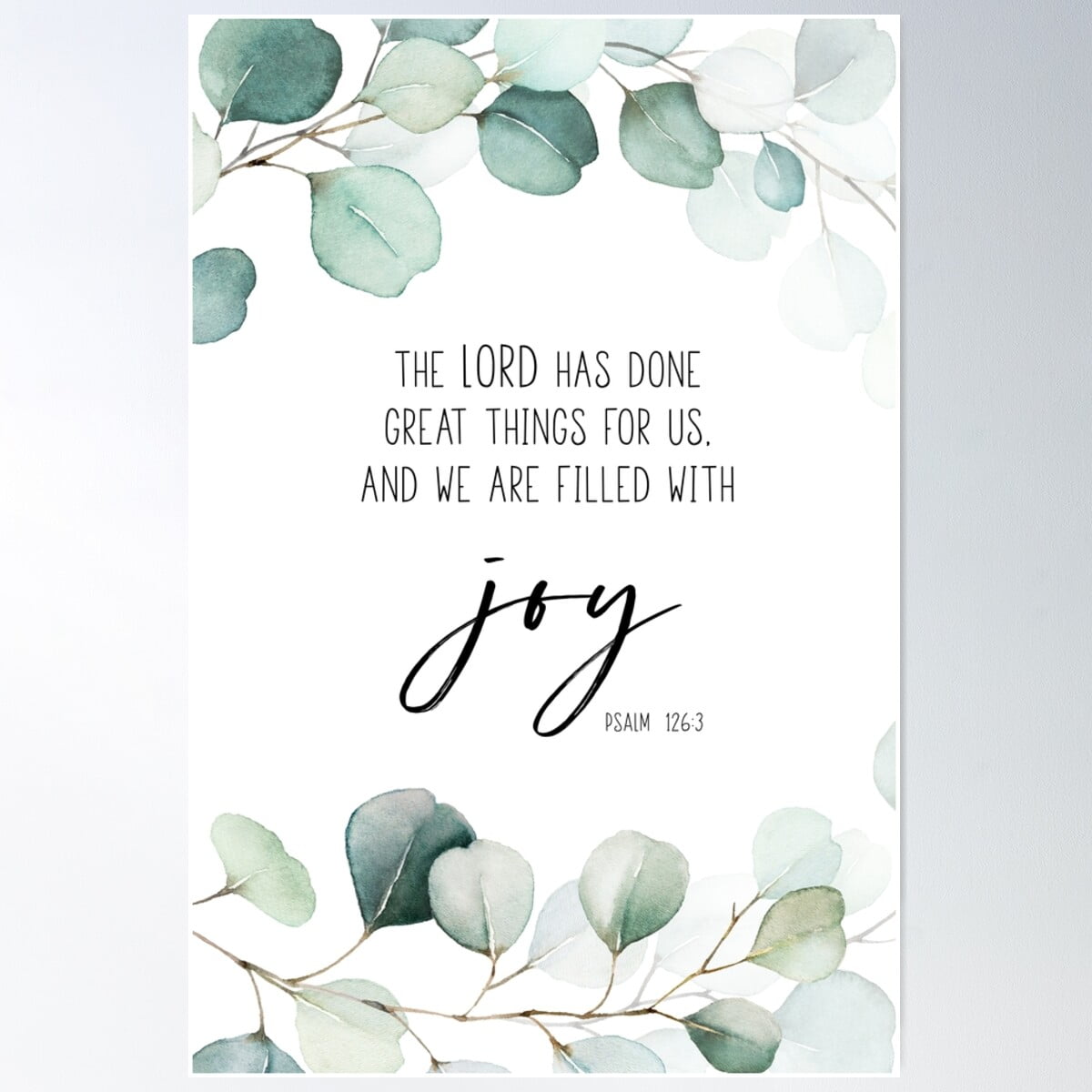 Joy Bible Verse Psalm 126:3 Poster Wall Art, Modern Wall Decor For ...