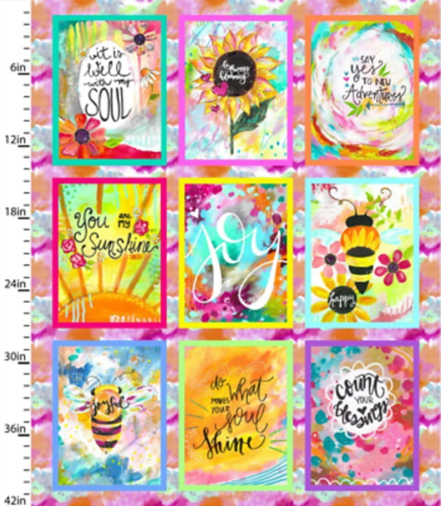 Joy Blooms Panel Cotton Fabric by the Bolt - 15 Panels (Bolt) - Walmart.com