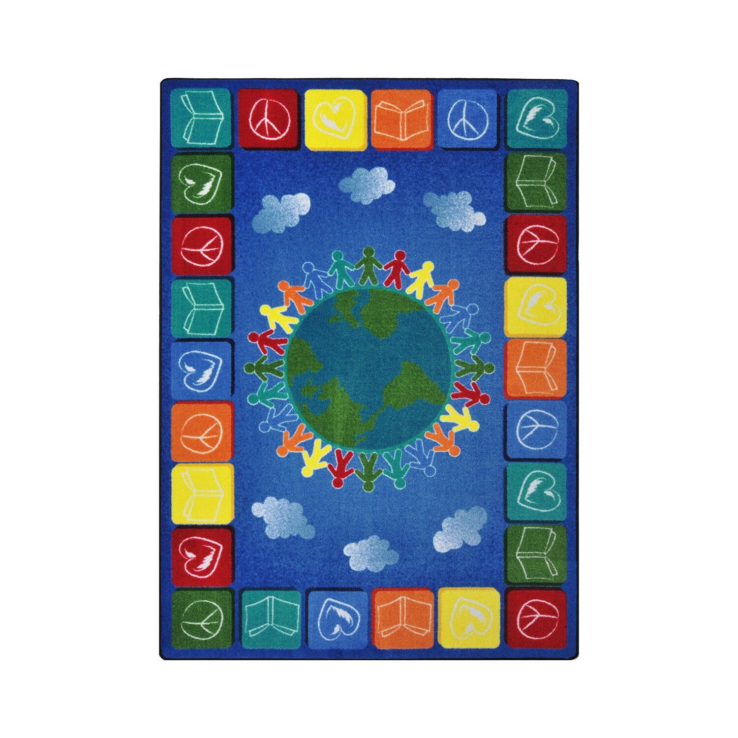 Peace Love Books 7'8" x 10'9" Area Rug In Color Multi-Color:Multi ...