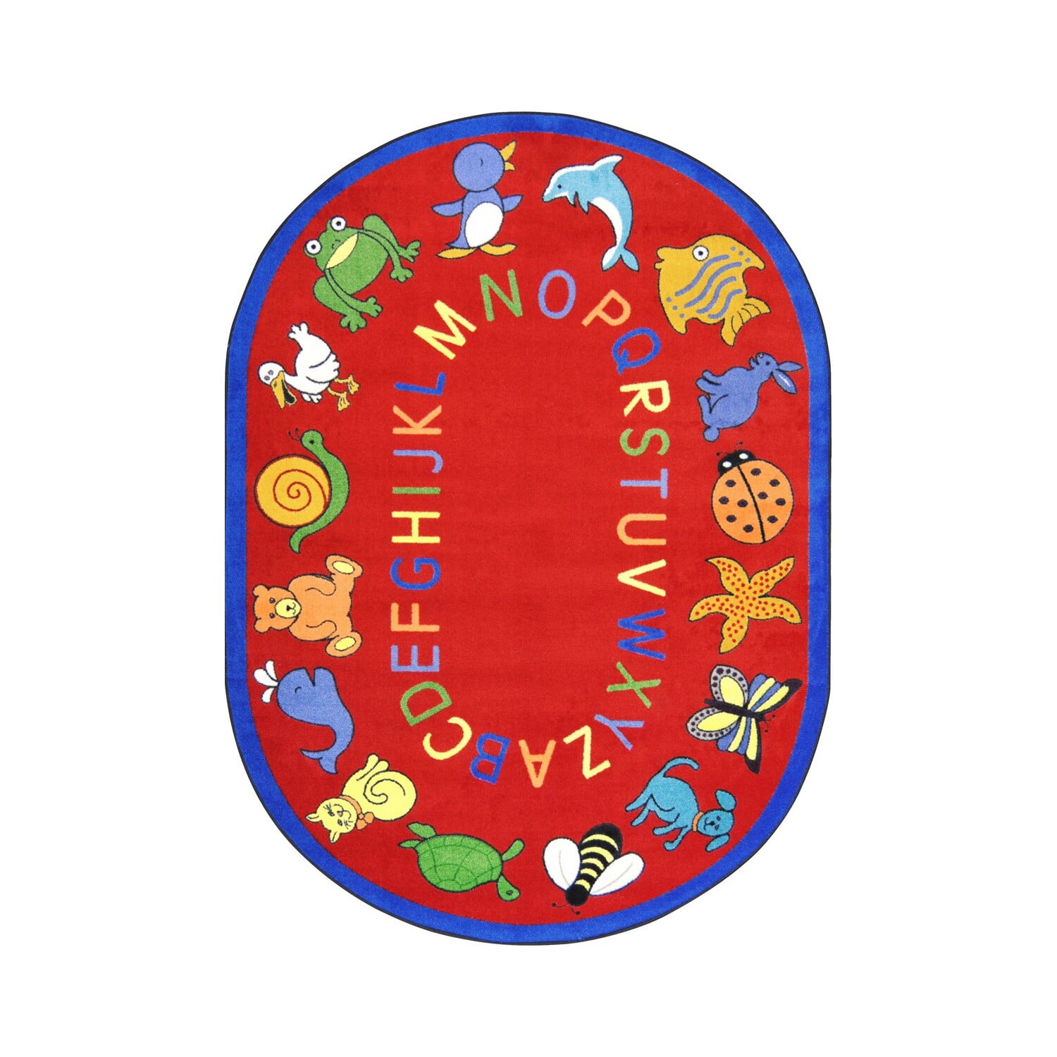 ABC Animals Oval Area Rug-Color:Red,Size:7'8" x 10'9" - Walmart ...