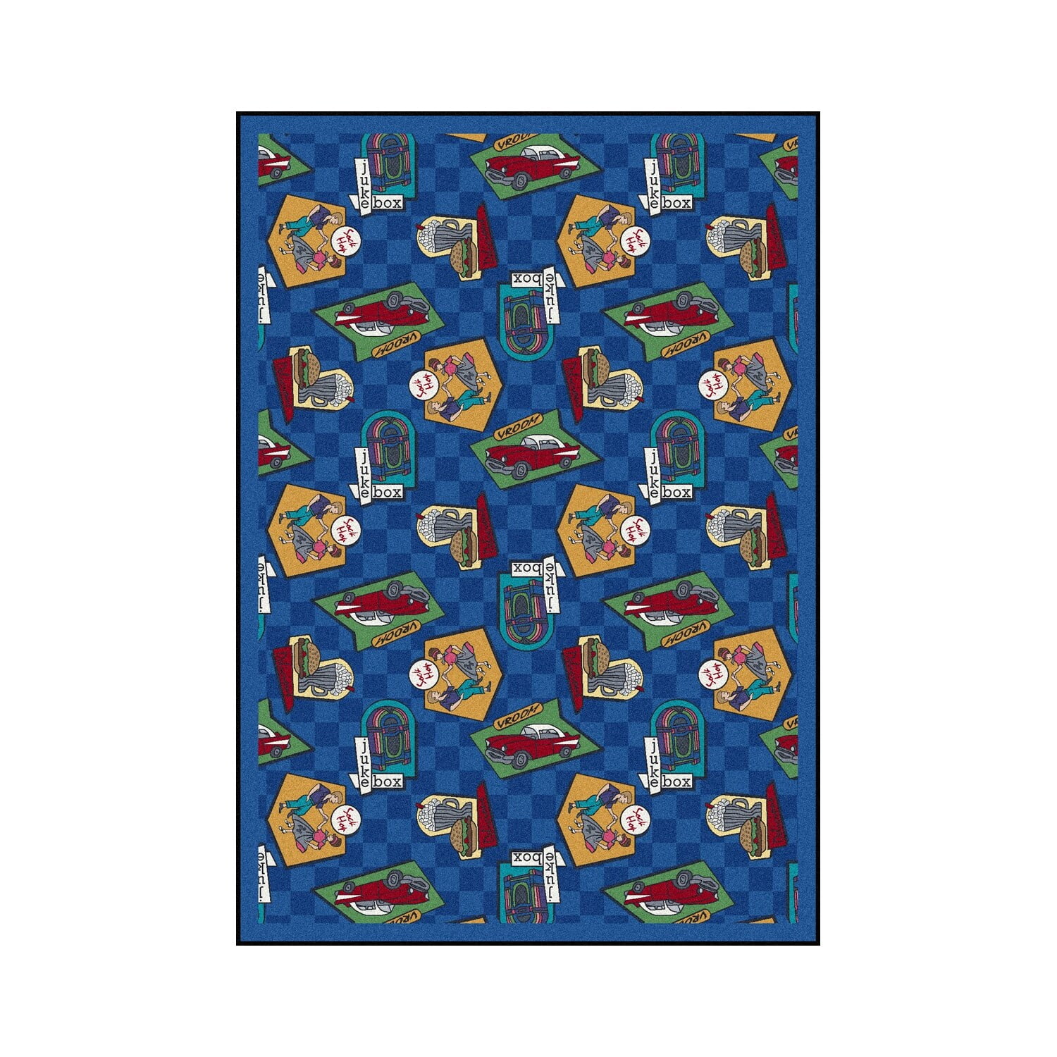 Kaleidoscope - Whimsical Area Rugs Fabulous Fifties, 7'8" x 10'9", Blue ...