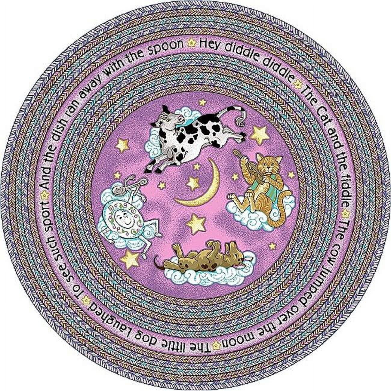 Joy Carpets 1474H-03 Hey Diddle Diddle Pink 5 ft.4 in. Round WearOn ...