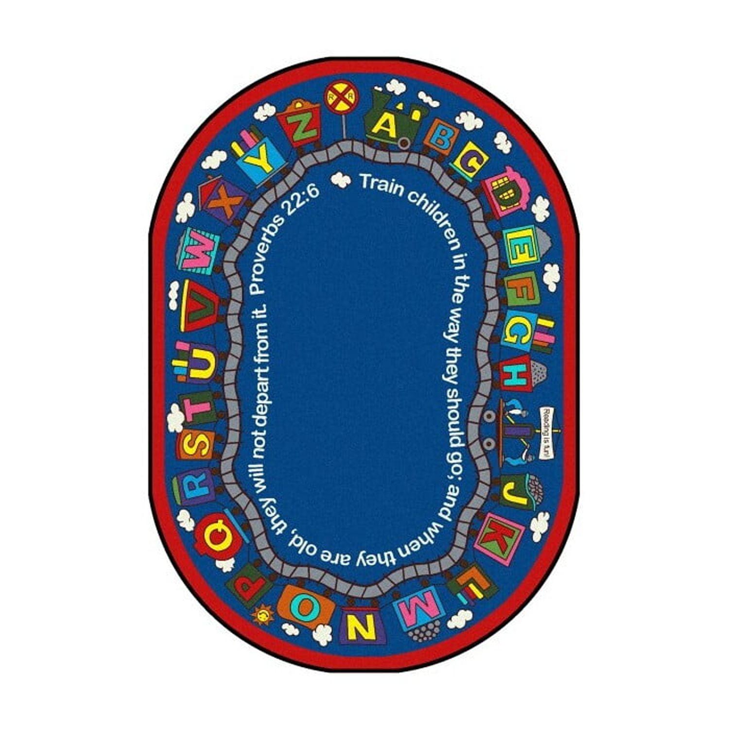 Joy Carpets 1493GG Bible Train 10 ft.9 in. x 13 ft.2 in. Oval 100 Pct ...