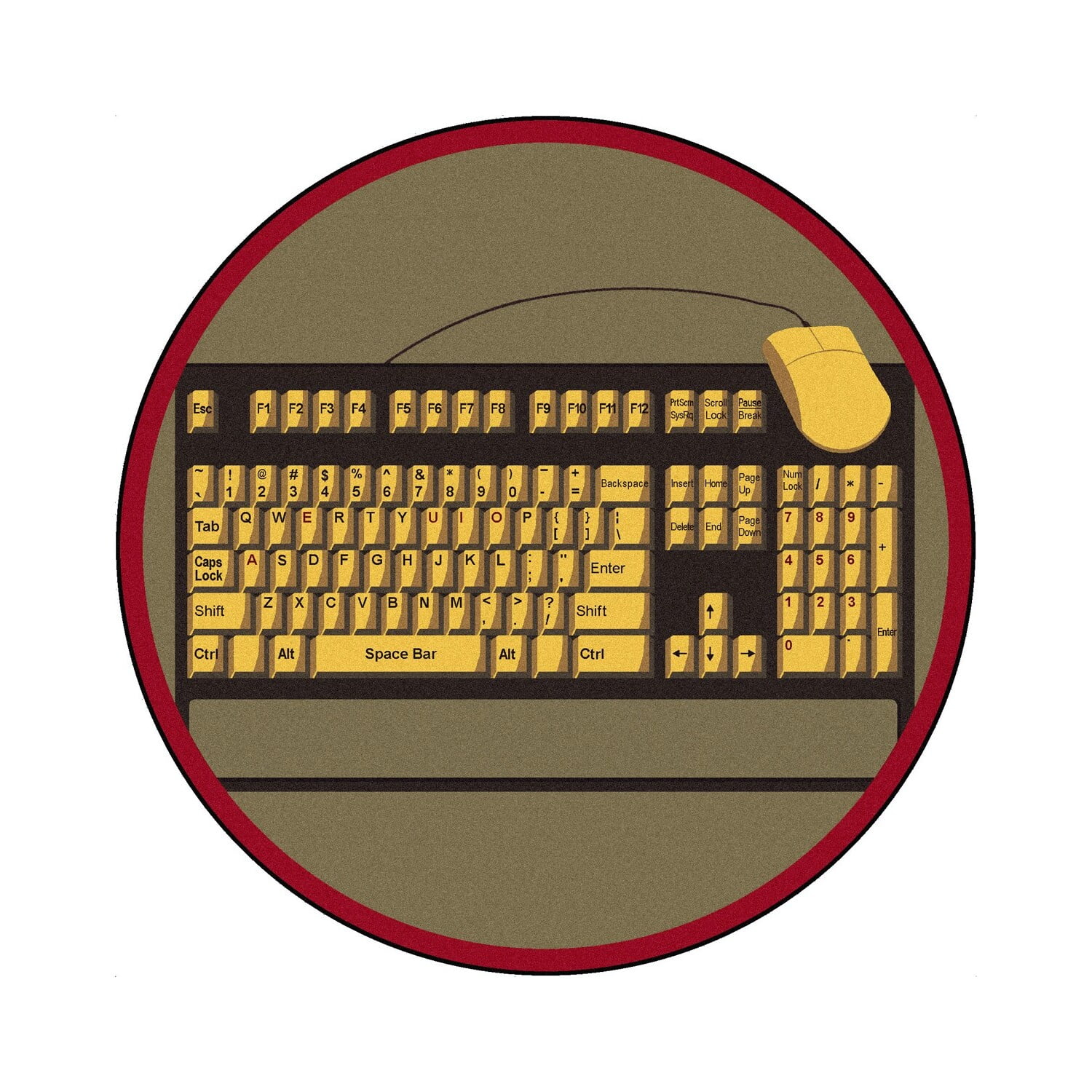 Joy Carpets 1590E-02 Keyboard Connection Brown 7 ft.7 in. Round WearOn ...