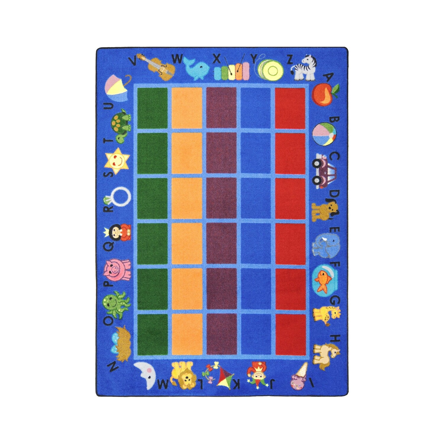 Joy Carpets 1624D-01 Alphabet Phonics Blue 7 ft.8 in. x 10 ft.9 in ...