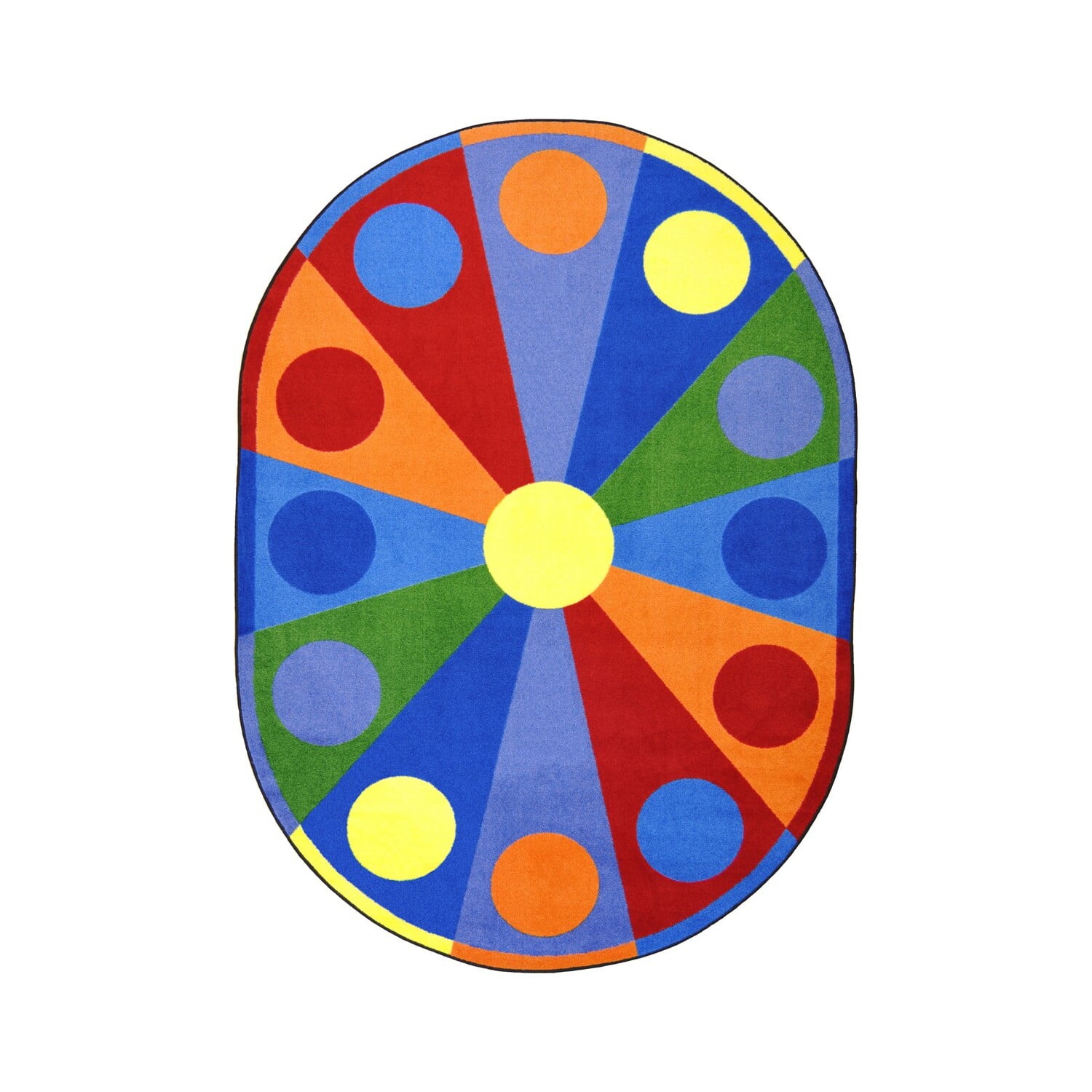 Joy Carpet Kid Essentials Early Childhood Color Wheel Rug Oval ...