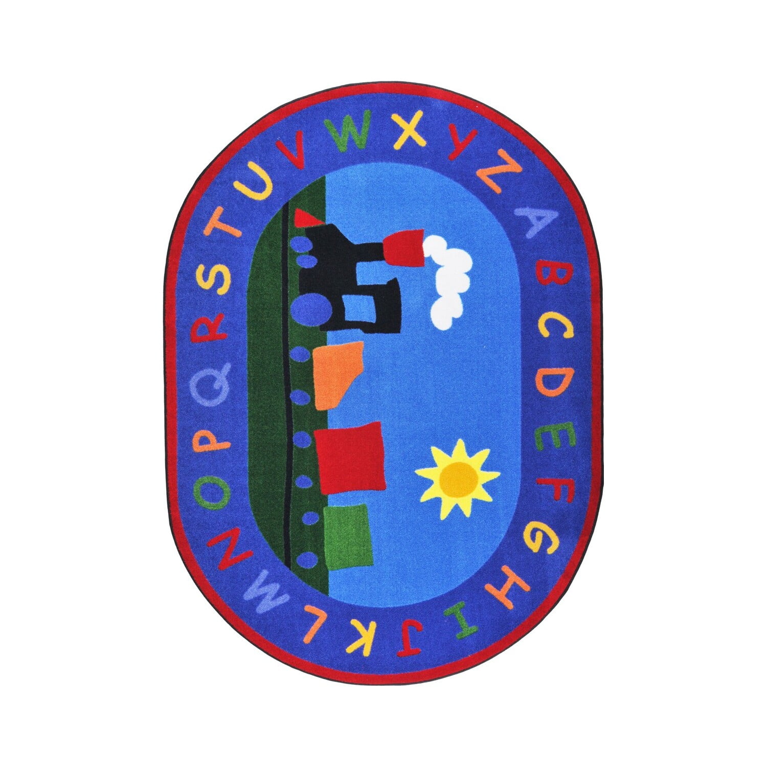 Tiny Train 5'4" x 7'8" Oval Area Rug In Color Multi - Walmart.com