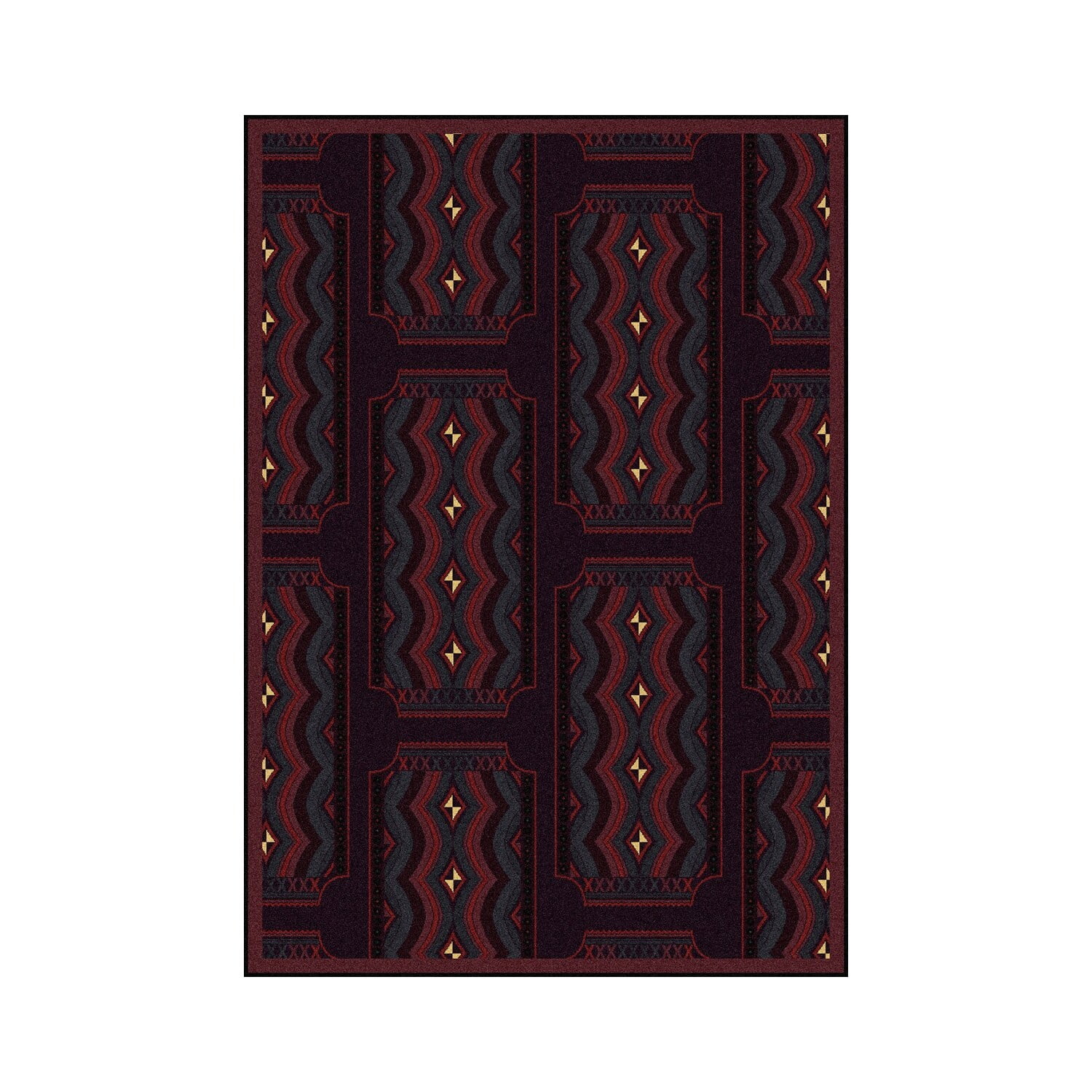 Any Day Matinee - Theater Area Rugs Deco Ticket, 5'4" x 7'8", Burgundy ...