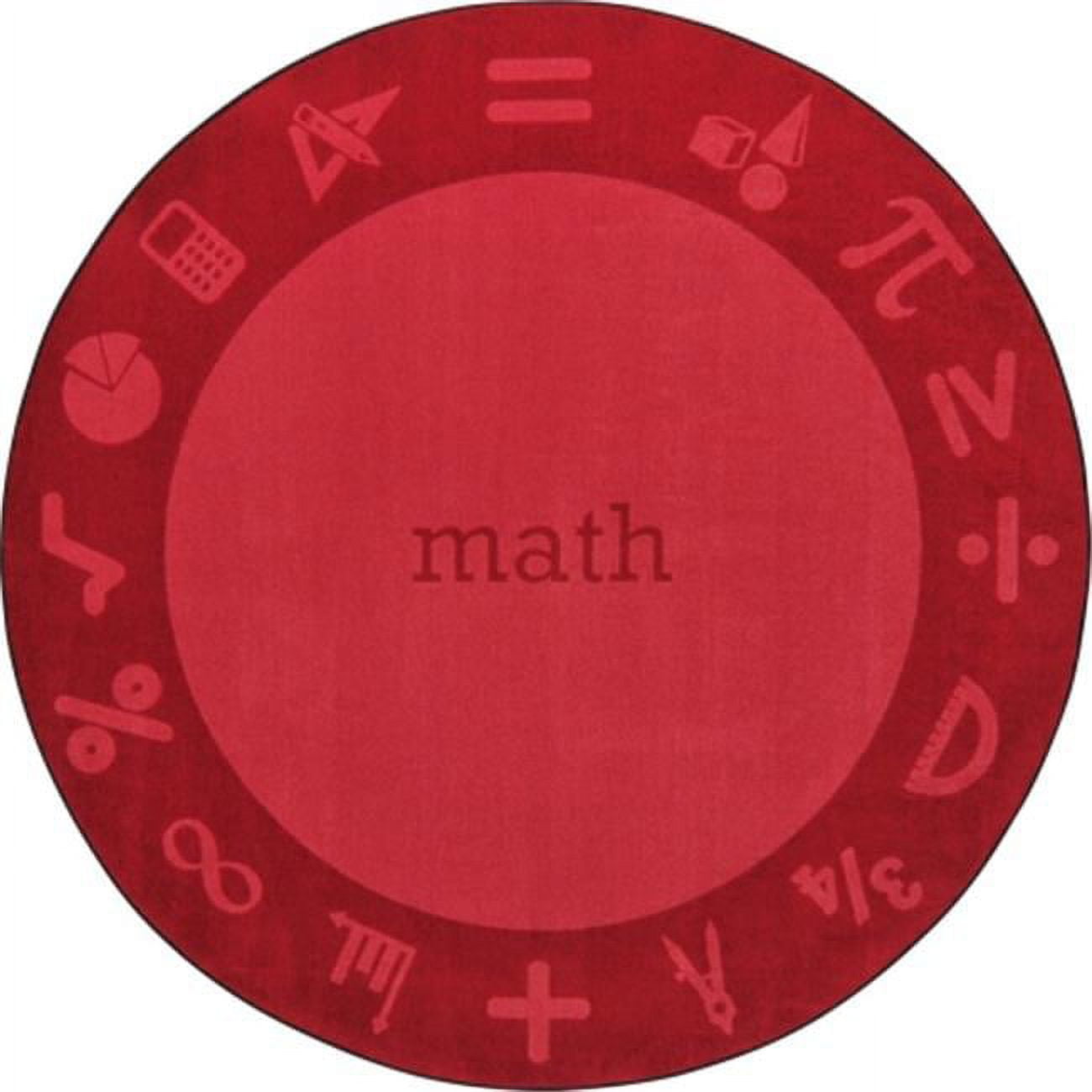 Joy Carpets 1912E-04 Math Stem Classroom Seating Round Rug Red - 7 ft ...