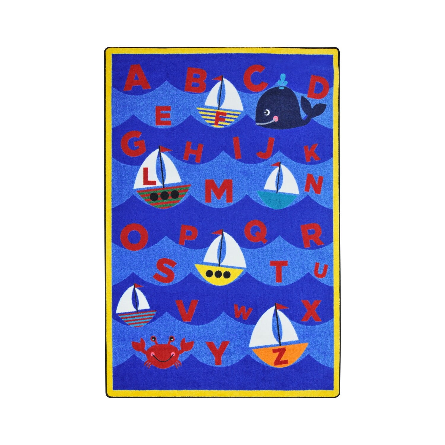 Joy Carpets 1913D Sailor Alphabet Classroom Seating Rectangle Rug Multi ...