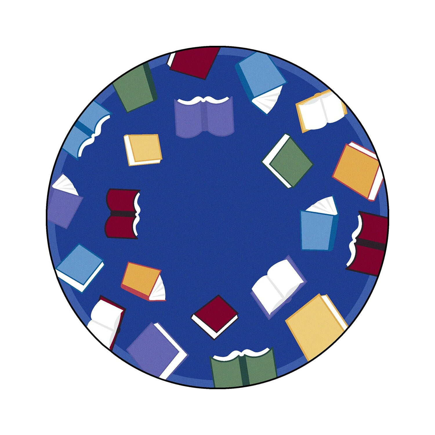 Joy Carpets 2054E 7 ft. x 7 in. Fly Away with Reading Round Rug, Multi ...