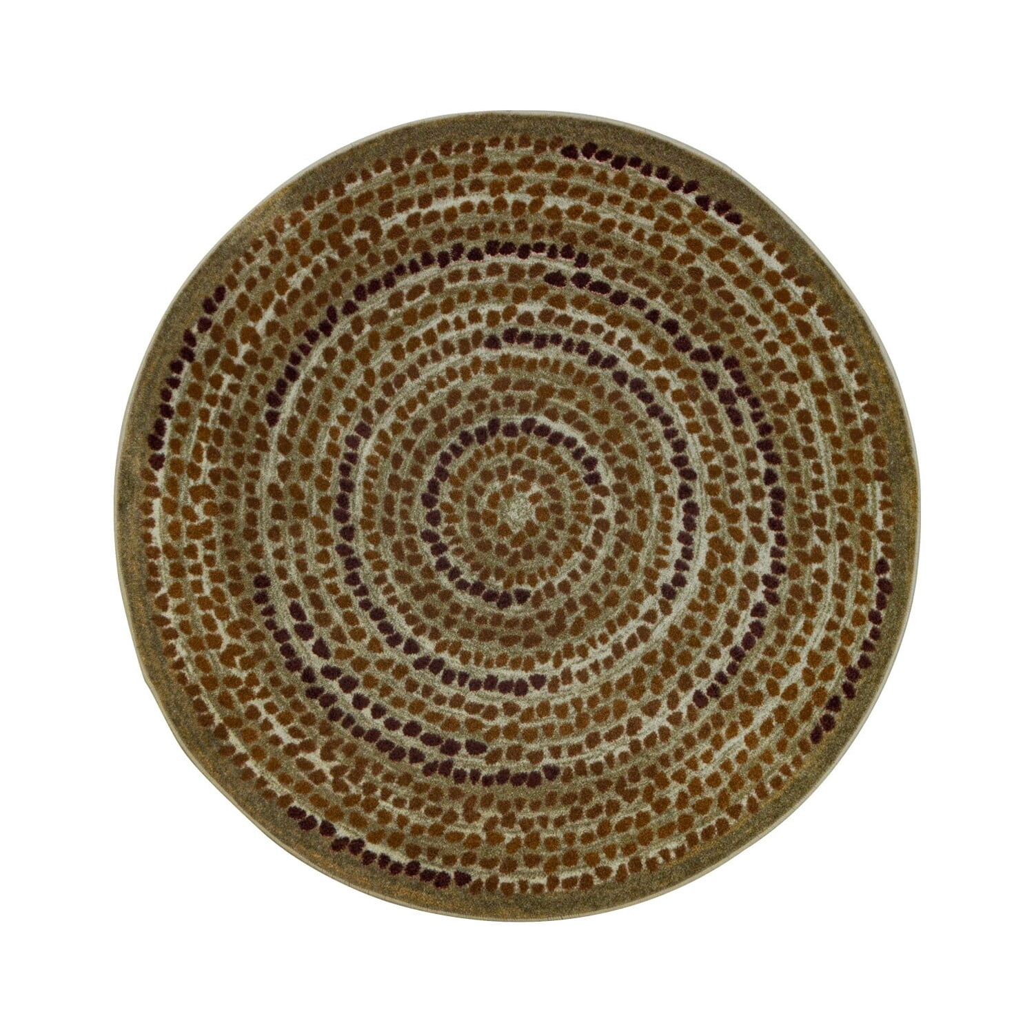 Peaceful Pebbles 5'4" Round Area Rug In Color Terracotta-Color ...