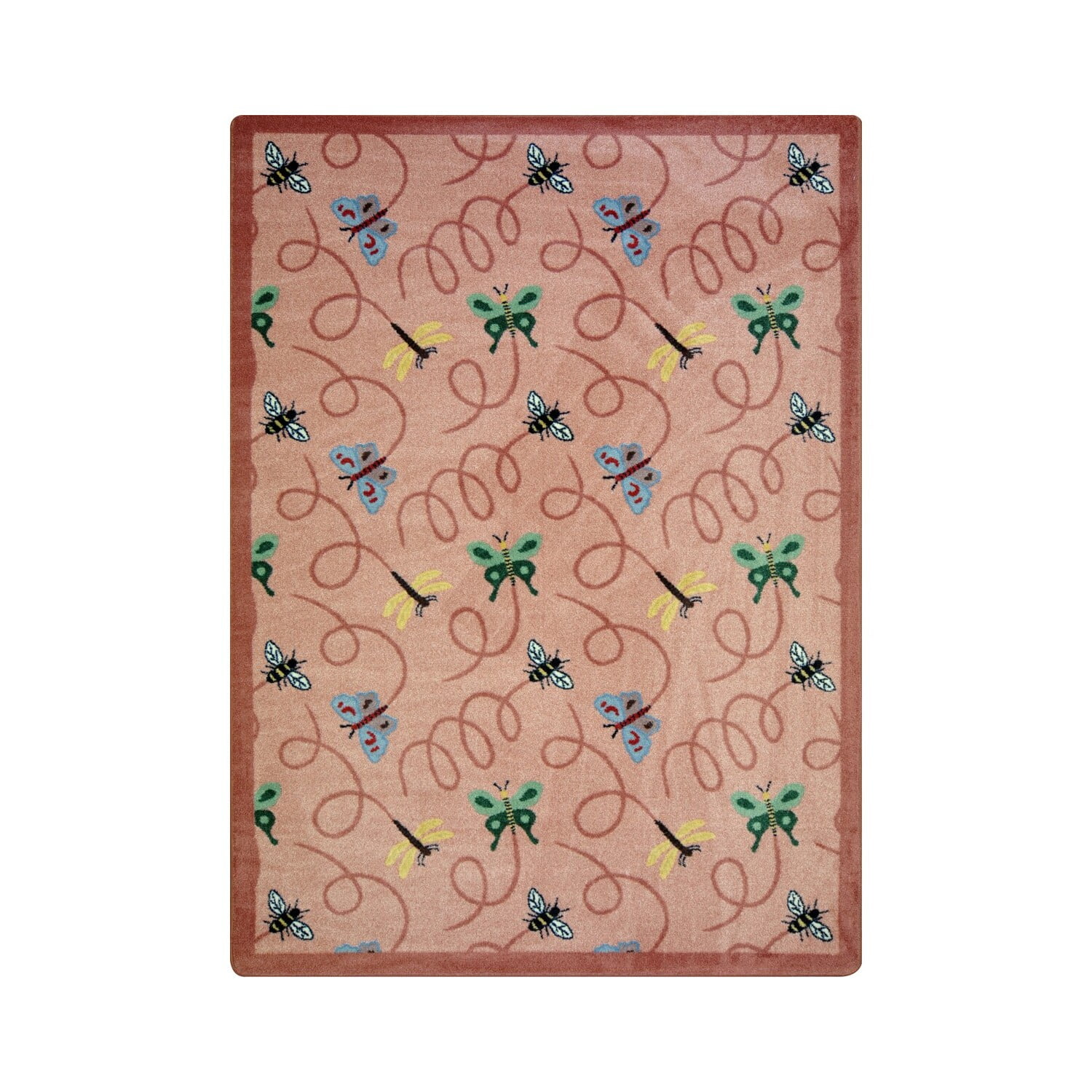 Kaleidoscope - Whimsical Area Rugs Wing Dings, 5'4" x 7'8", Rose ...