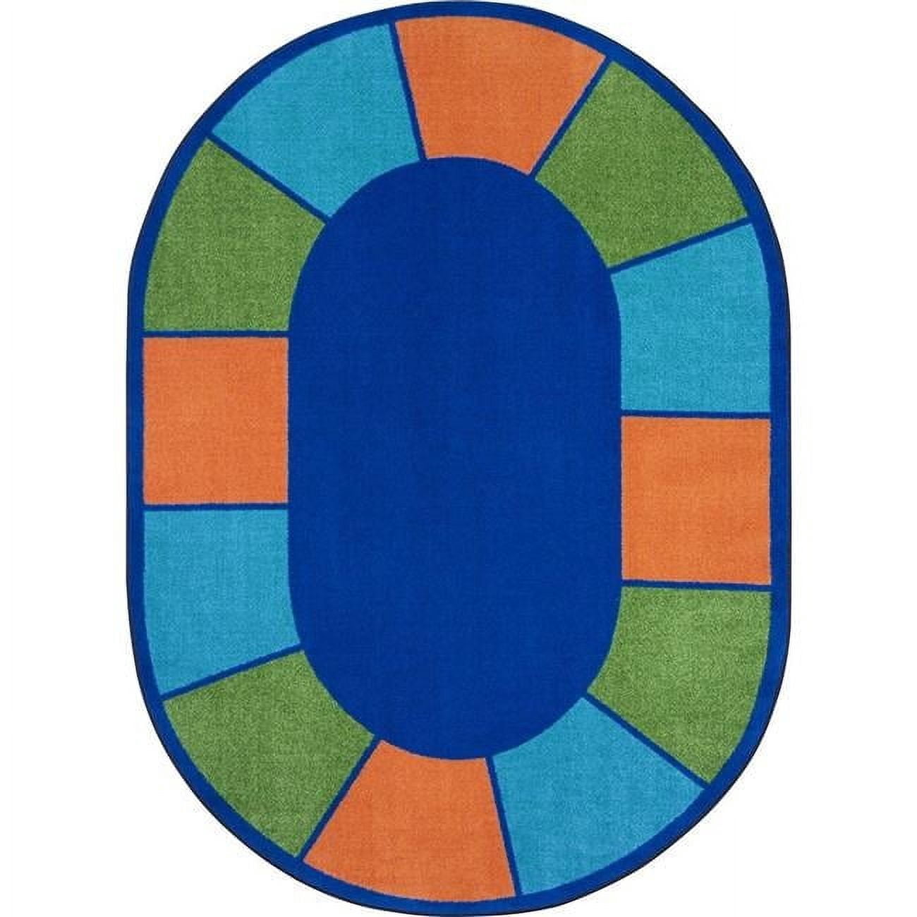 Joy Carpets 5 ft. 4 in. x 7 ft. 8 in. Squares to Spare Oval Area Rug ...