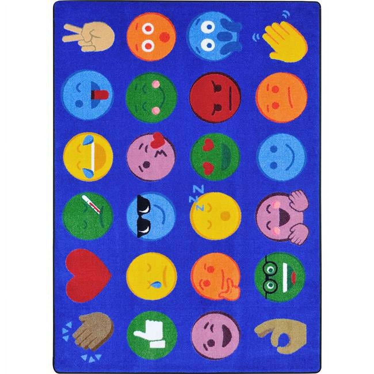 Joy Carpets 7 ft. 8 in. x 10 ft. 9 in. Emoji Expressions Kid Essentials ...