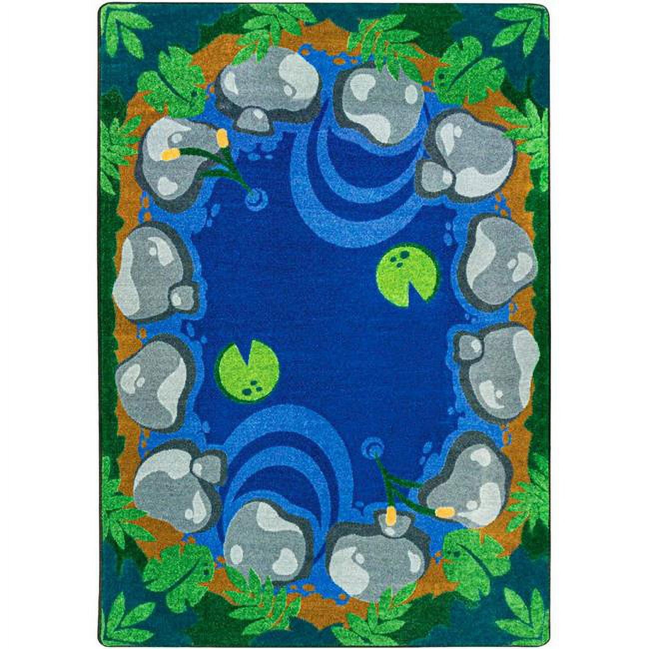 Joy Carpets 7 ft. 8 in. x 10 ft. 9 in. Tranquil Pond Children Area Rug ...