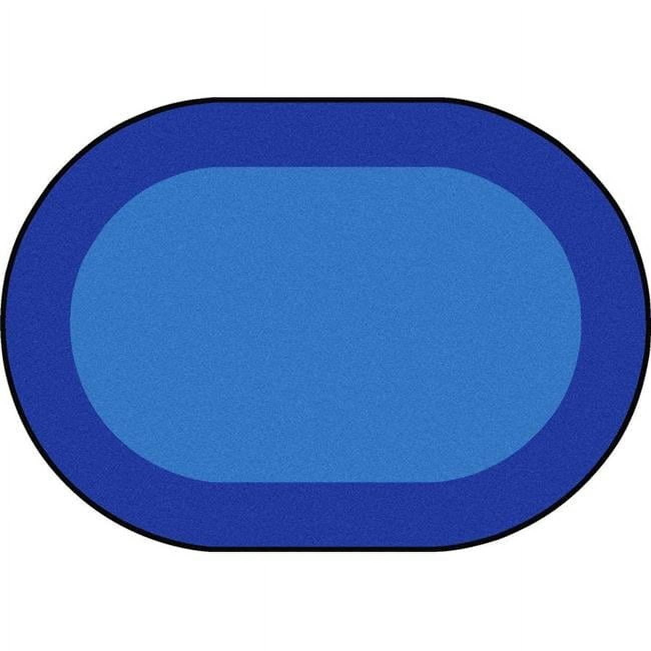 Joy Carpets All Around Oval Classroom Carpet Blue - 5 ft. 4 in. x 7 ft ...