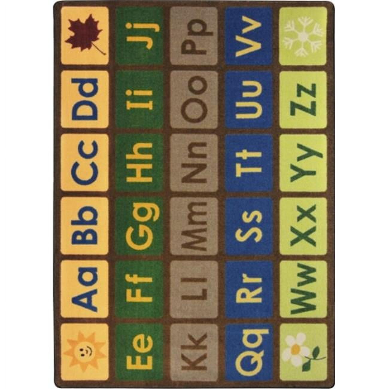 Joy Carpets Any Day Alphabet Rug 5 ft. 4 in. x 7 ft. 8 in. - Earthtone ...