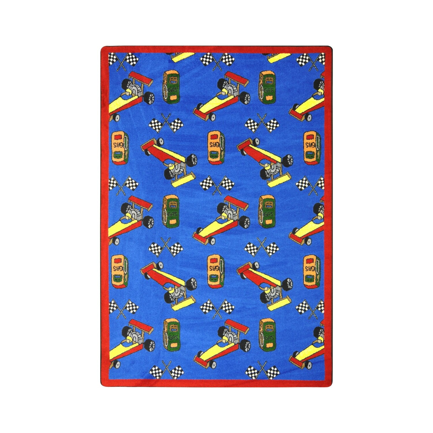 Playful Patterns - Children's Area Rugs Pit Stop, 3'10" x 5'4", Blue ...