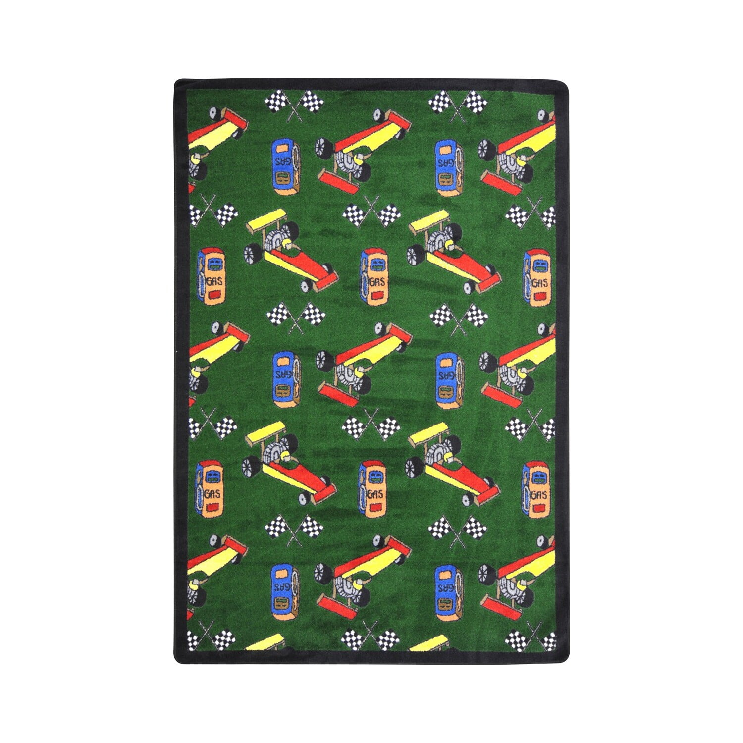 Playful Patterns - Children's Area Rugs Pit Stop, 3'10" x 5'4", Green ...
