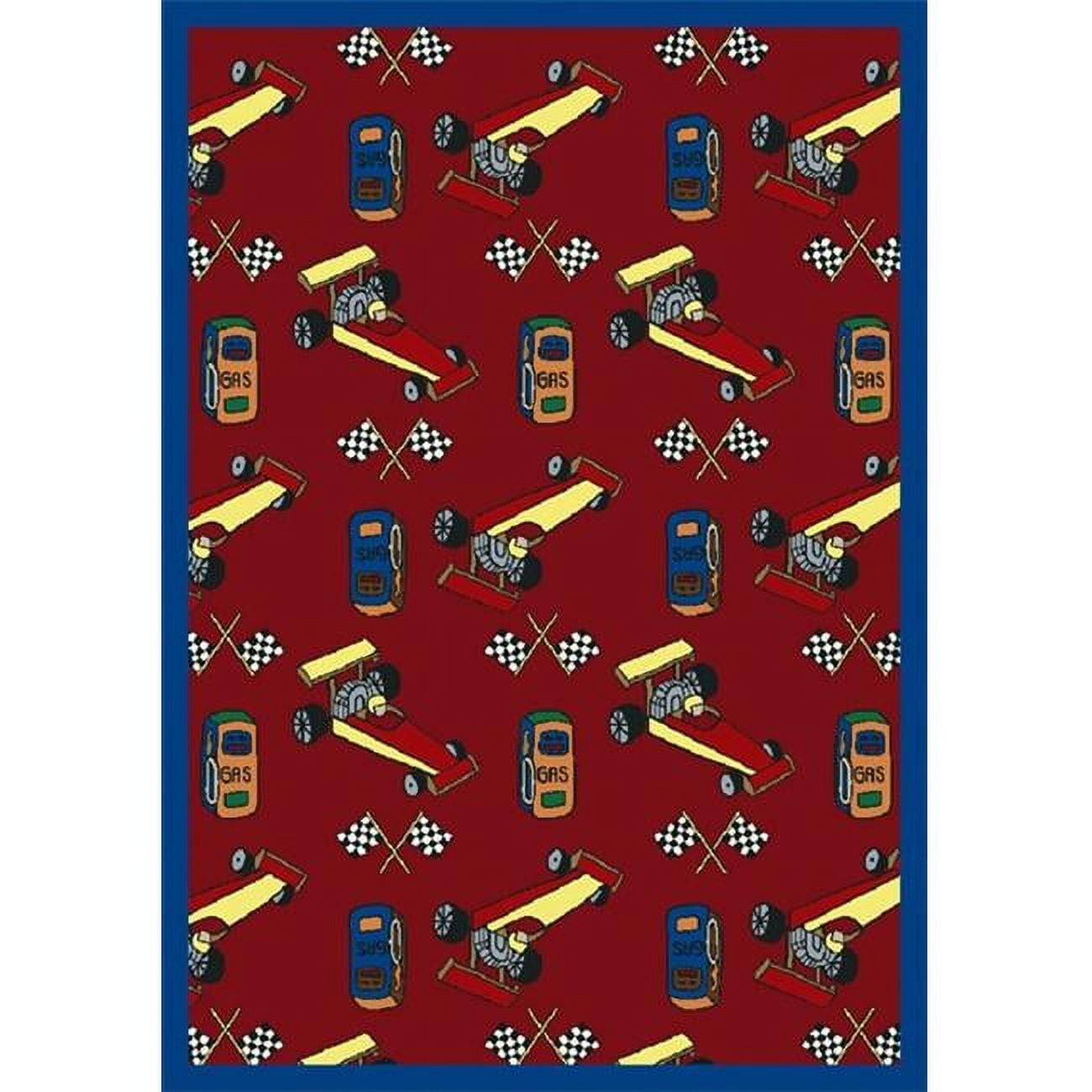 Joy Carpets Pit Stop 7'8" x 10'9" Area Rug In Color Red - Walmart.com