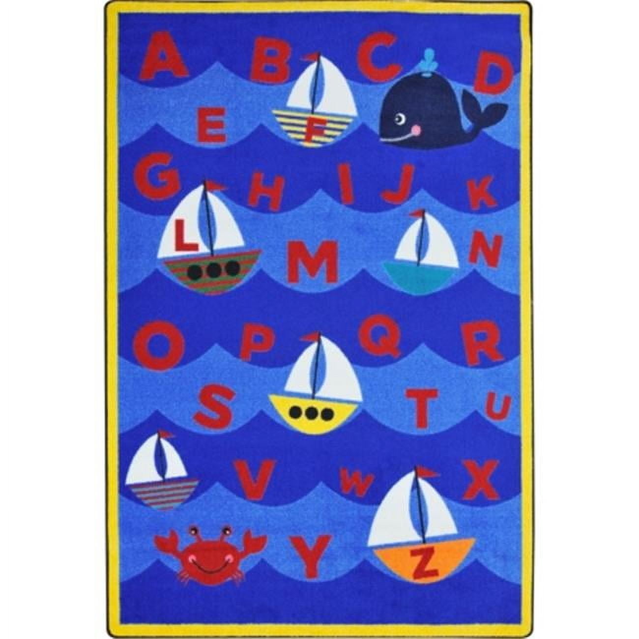 Joy Carpets Sailor Alphabet Classroom Seating Rectangle Rug Multi Color ...