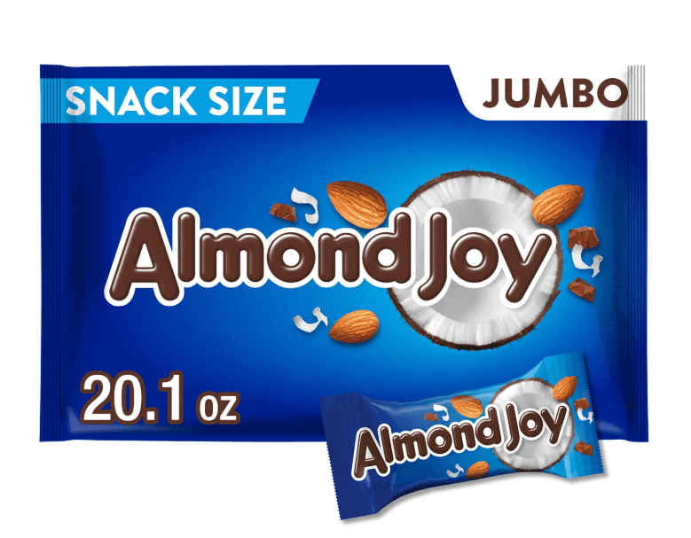 Joy Coconut and Chocolate Snack Size Candy, Jumbo Bag 20.1 oz Almond ...