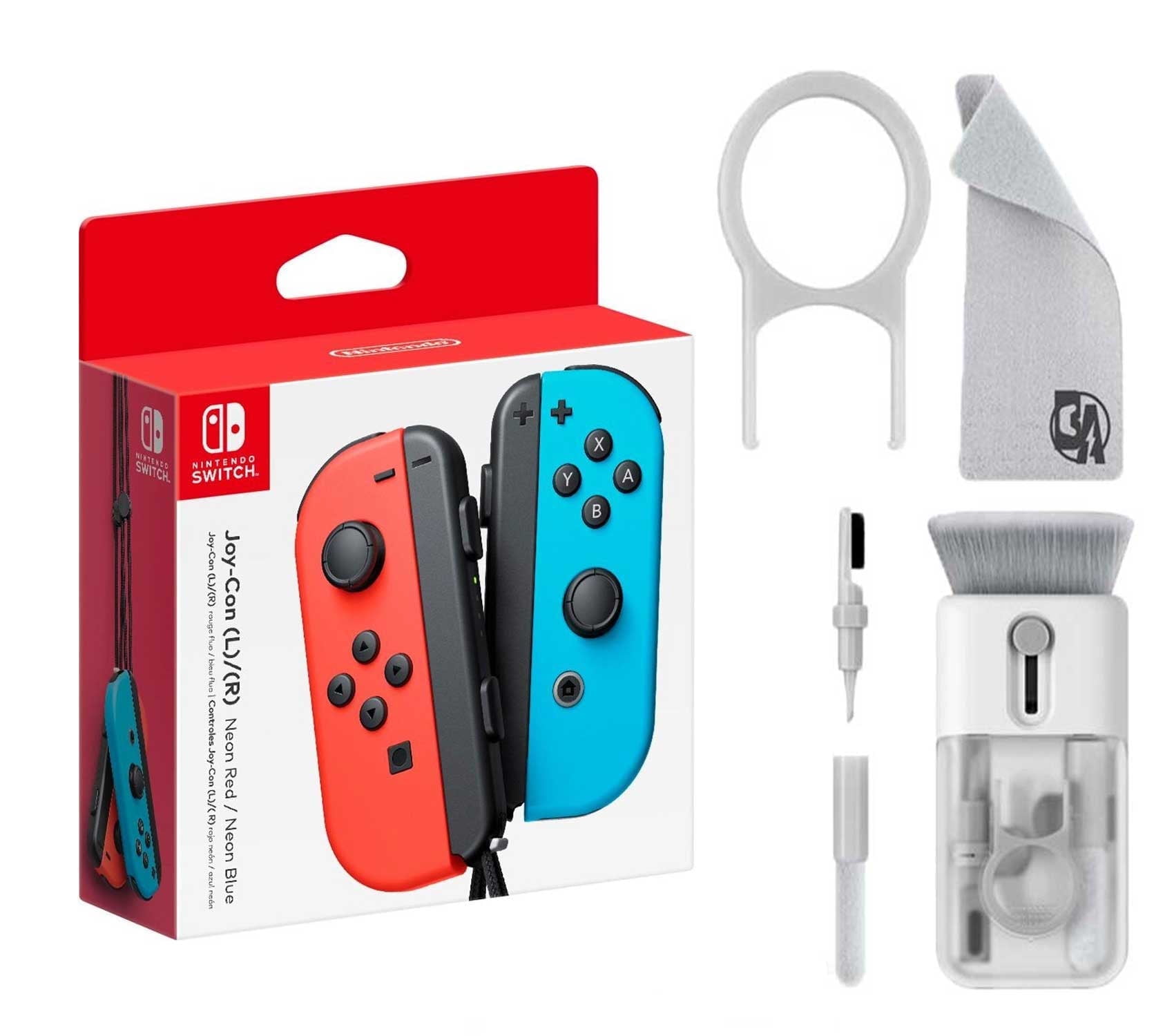 Pre-Owned Joy-Con (L/R) Wireless Controllers for Nintendo Switch - Neon Red/Neon Blue With ...