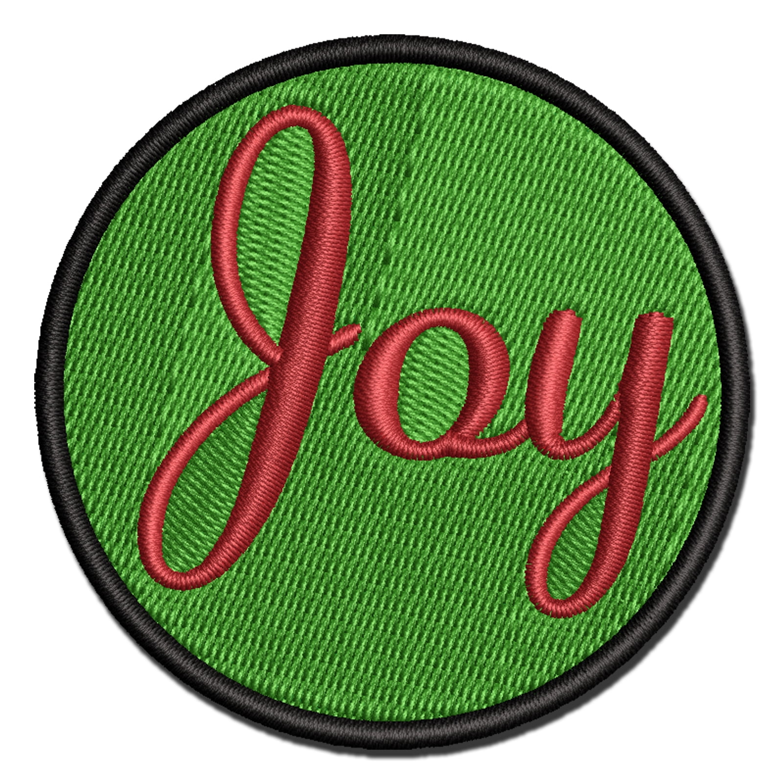 Joy Cursive Text Applique Multi-Color Embroidered Iron-On Patch - 2.0 ...