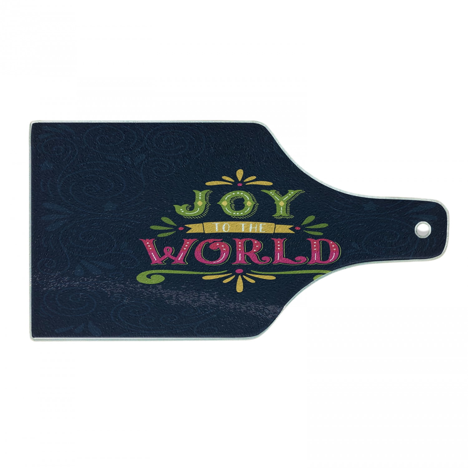 Joy Cutting Board, Ornamental Christmas Themed Swirls and Curlicues ...