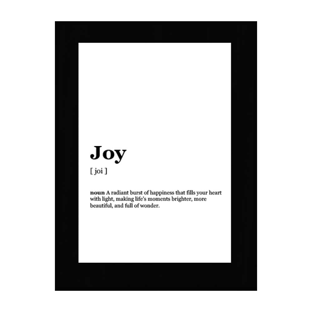Joy Dictionary Definition, Black Frame 8x10 Decorative Wall Plaque With ...