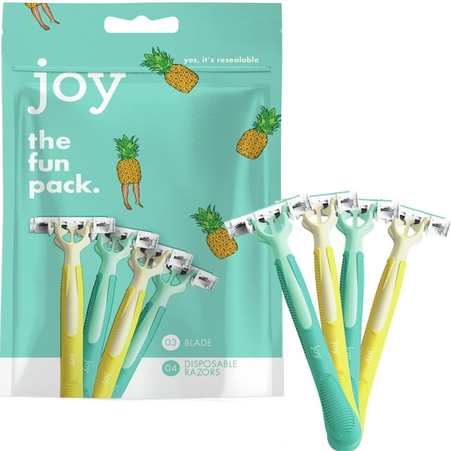 Joy Disposable Razors for Women, Fun Pack, 4 Razors - Walmart Business ...