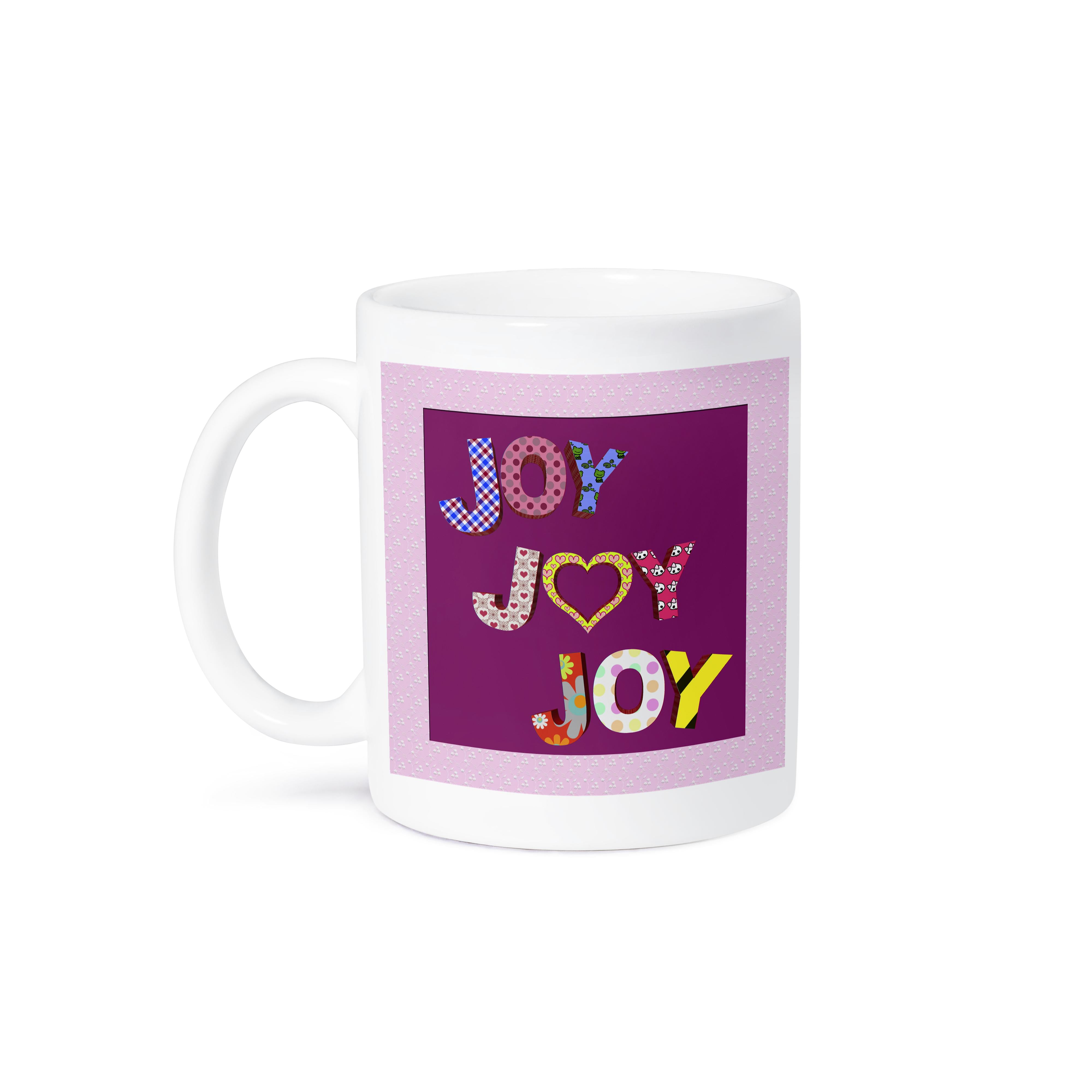 3dRose, Joy, Joy, Joy. Cute text design with with lots of fun wallpaper. Hearts plaids polkadots ...