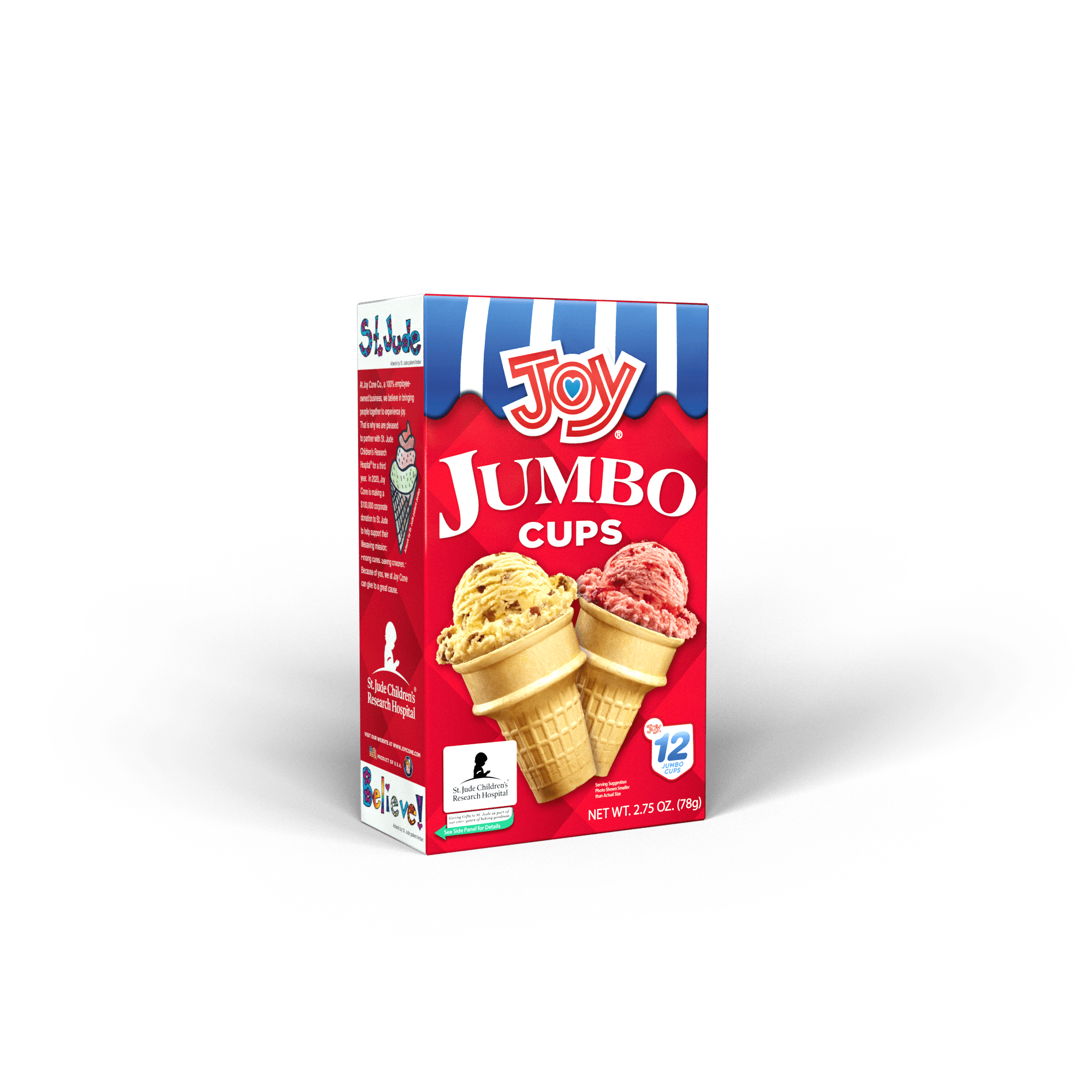 Joy Jumbo Ice Cream Wafer Cups, Light Golden-Brown, 2.75 oz., 12 Count ...