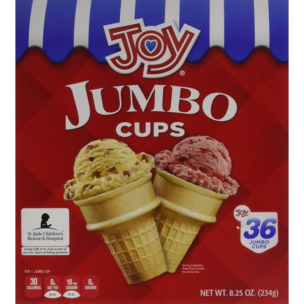 Joy Jumbo Cups Cones 36 Cups Net Wt 8.25 Oz - Walmart Business Supplies