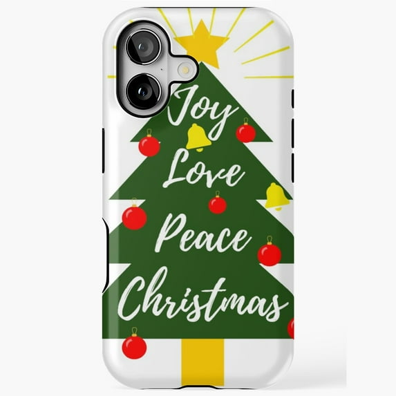 Joy Love Peace Festive Christmas Tree Phone Case 17 16 15 14 13 12 11 ...