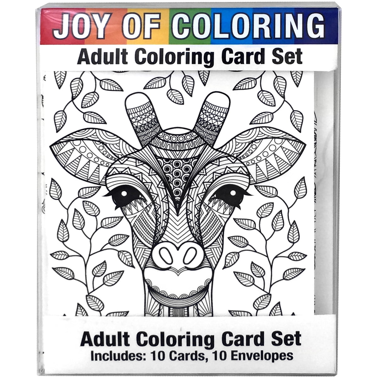 Joy Of Coloring Adult Coloring Card Set 4"X5.5"-Artistic Animals ...