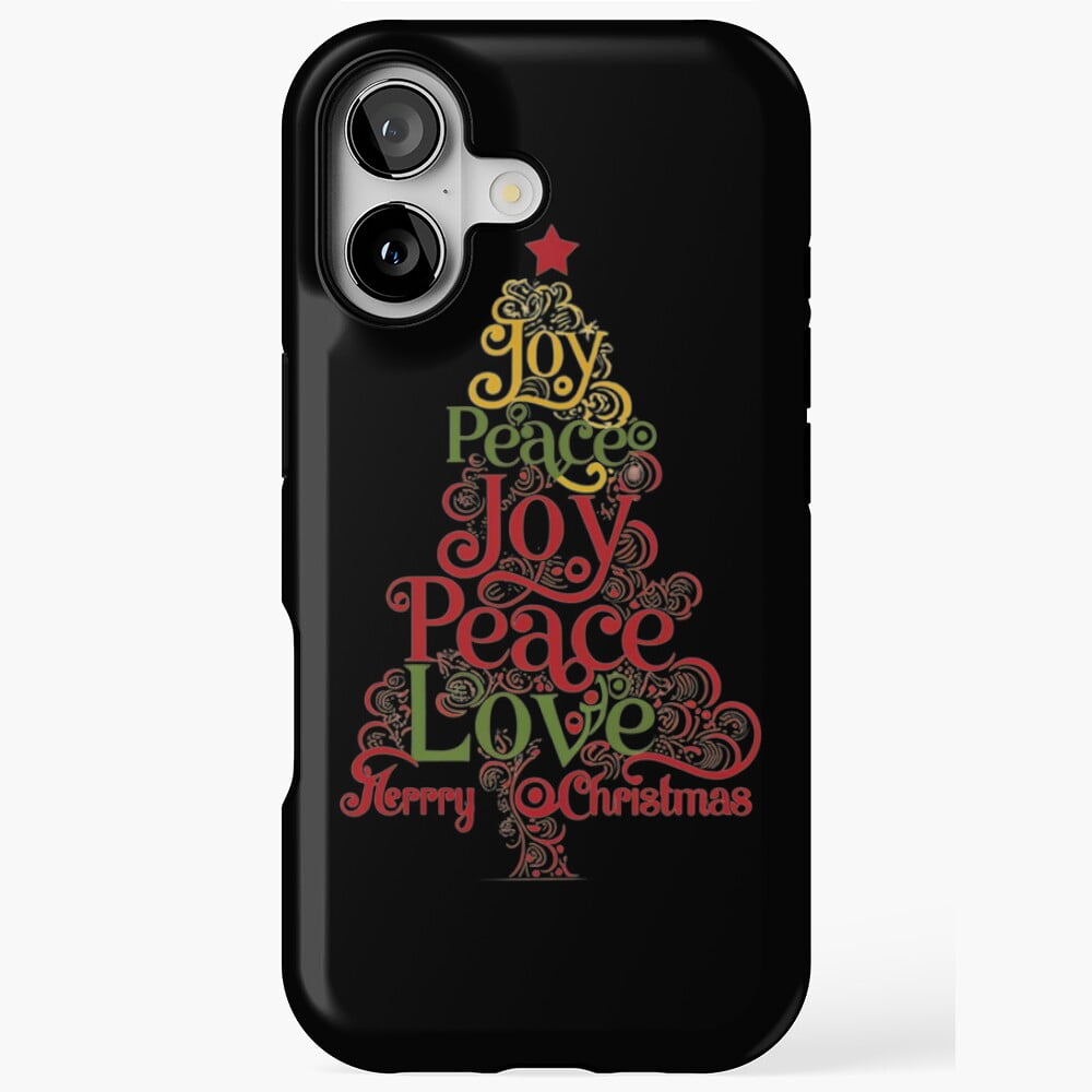 Joy Peace Love Merry Christmas Holiday Phone Case with iPhone 17 to 11 ...